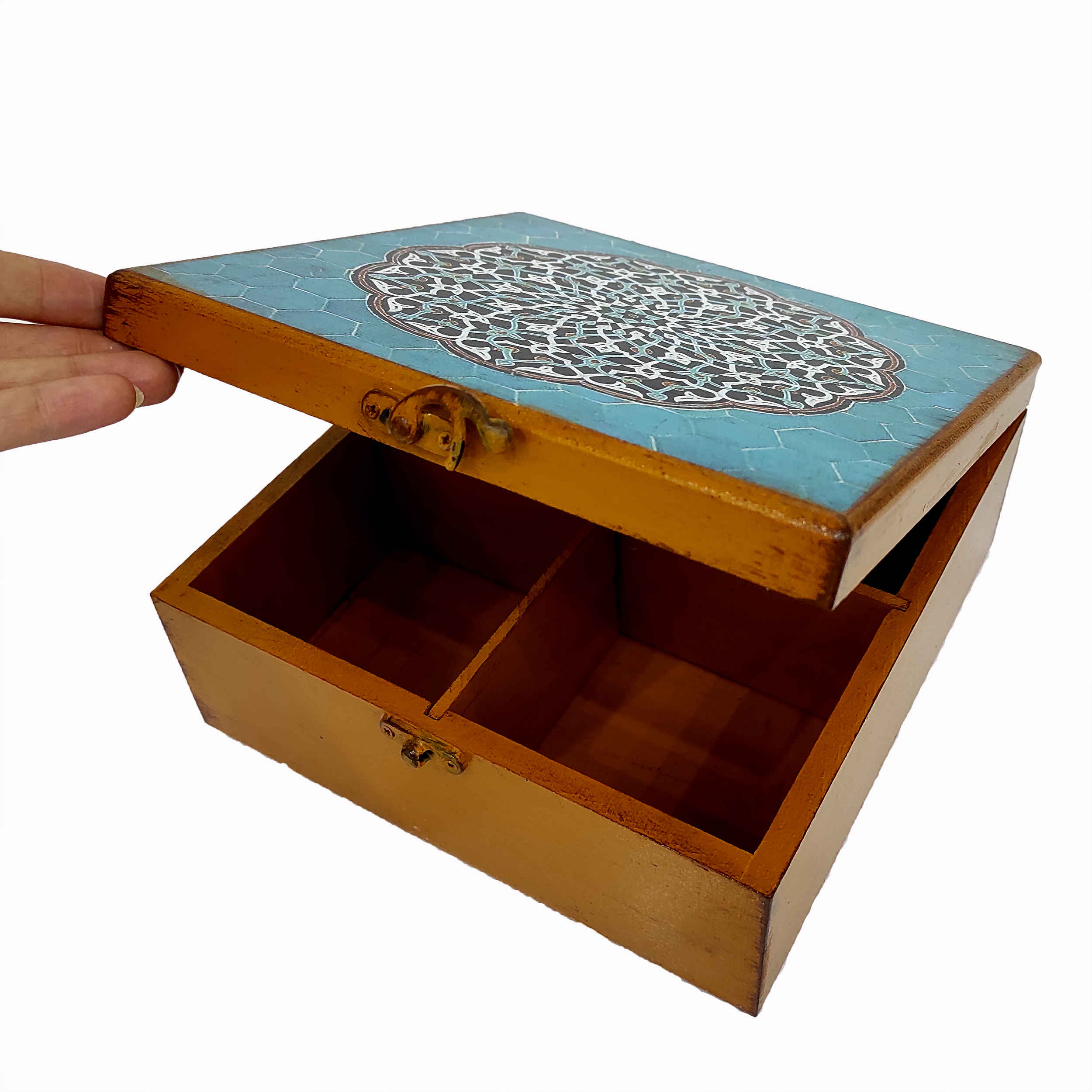 Wooden Candy Box Featuring Mandala Design - ShopiPersia