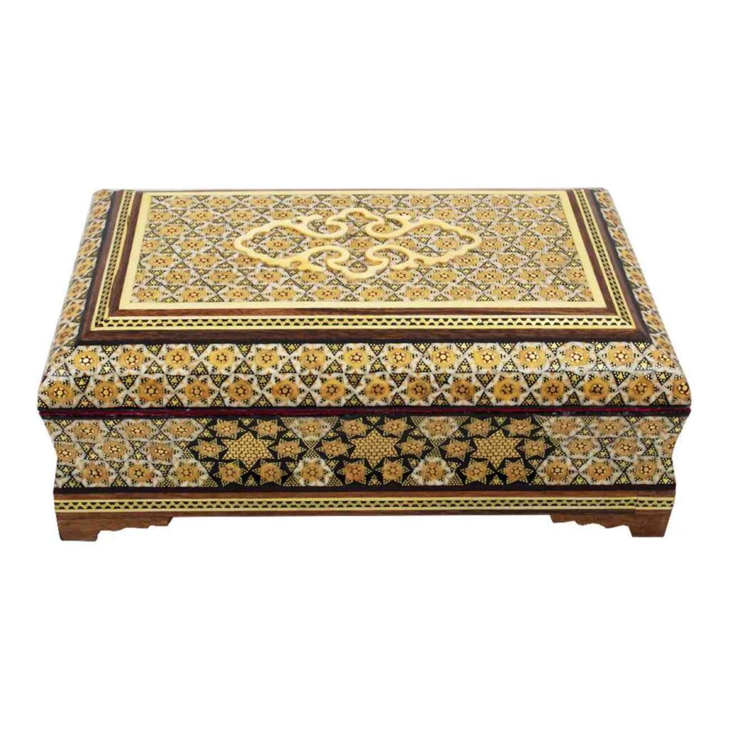 Wooden Box for Gift Giving with Artistic Pattern Tea - ShopiPersia