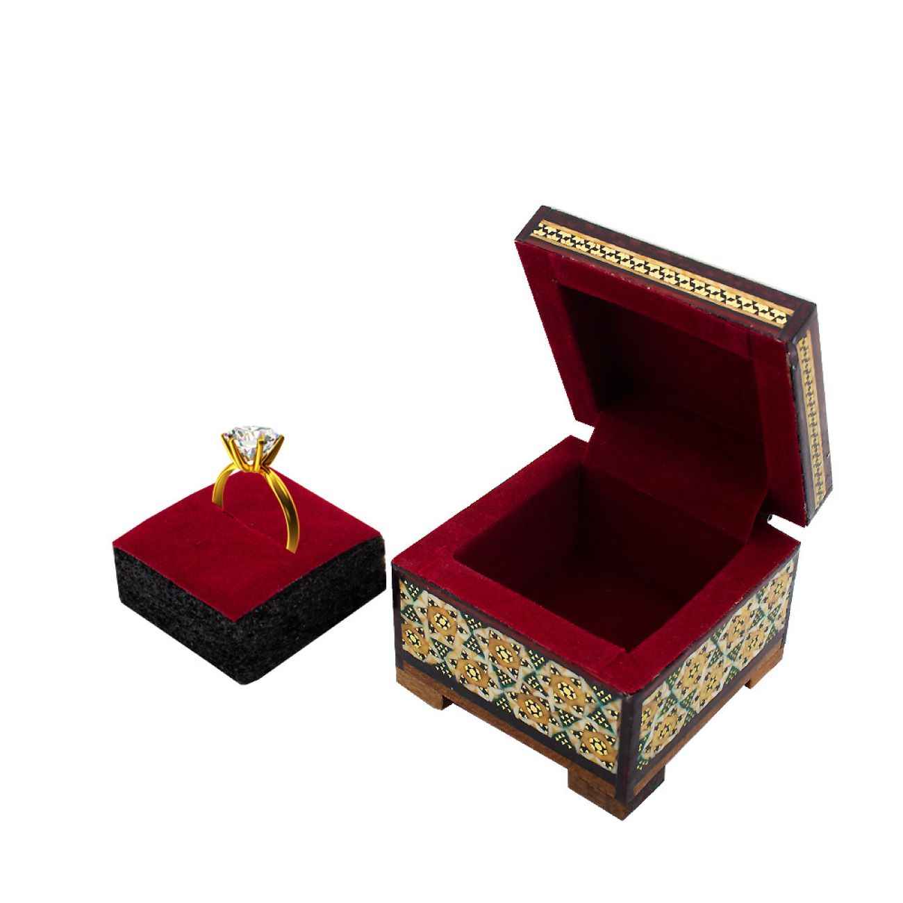 Wooden Persian Jewellery Box Handcrafted Khatam Kari - ShopiPersia