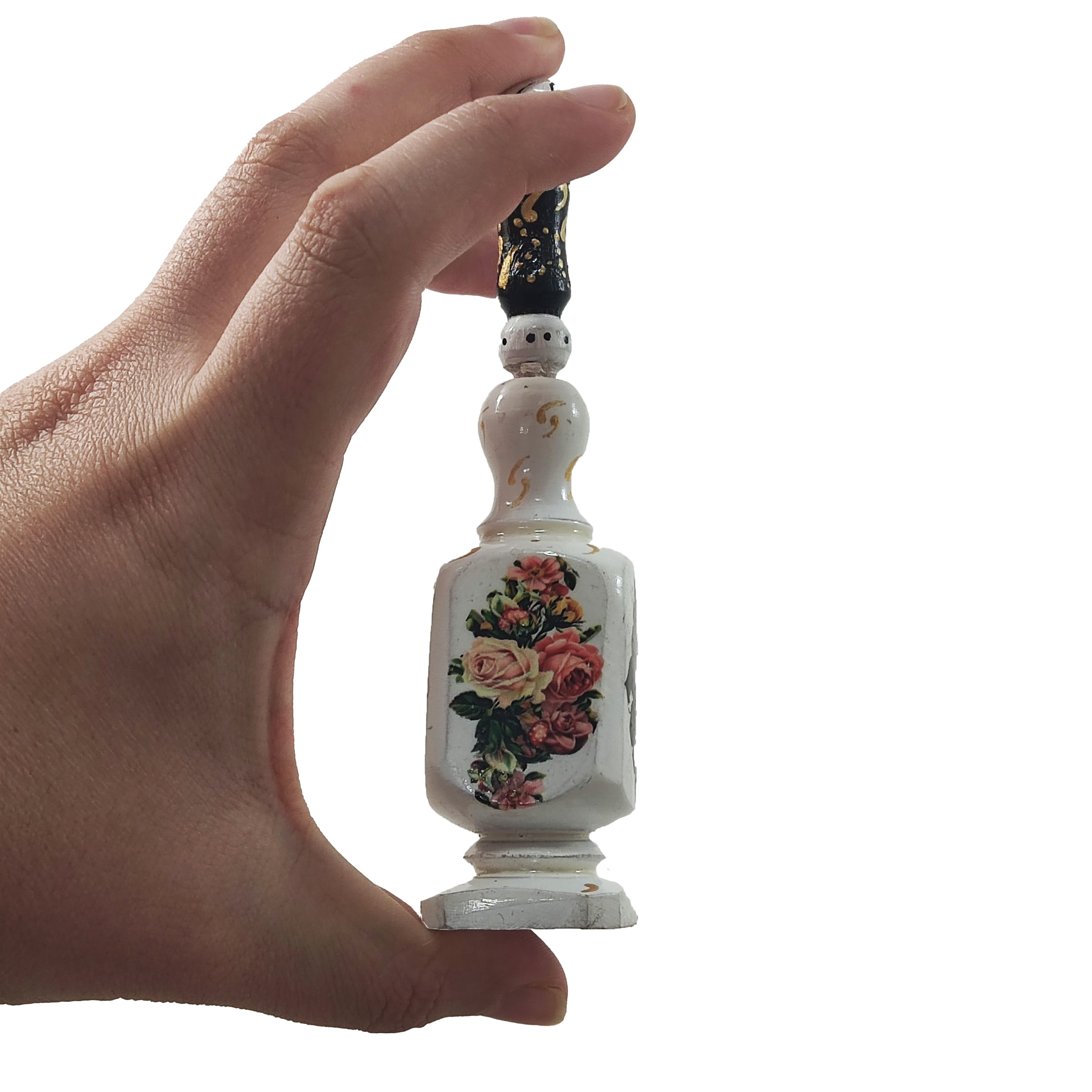 Wooden Persian Surma Dani Container for Keeping Kohl Floral Design (x2 ...