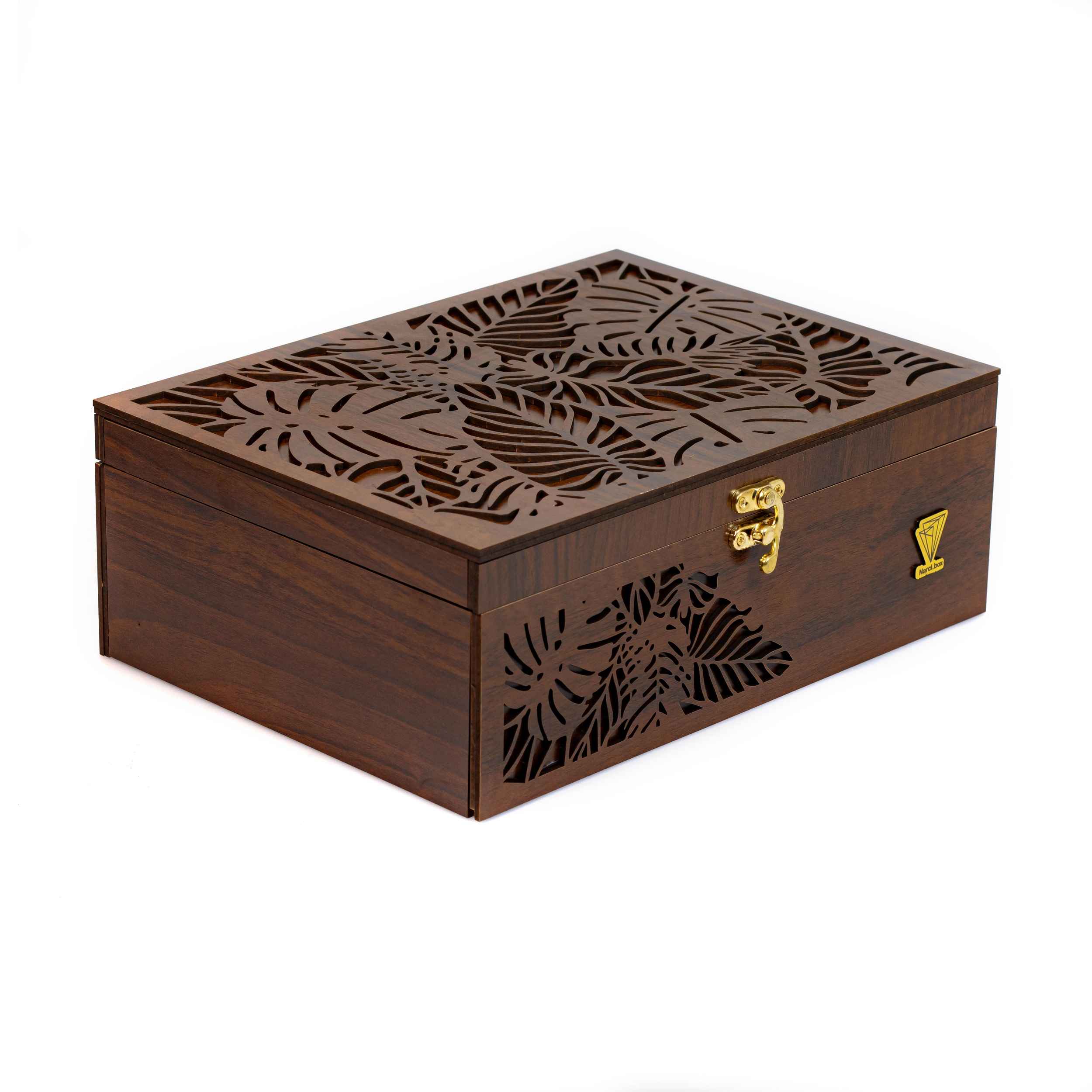 Nature-Inspired Tea Box with Carved Leaf Design - ShopiPersia