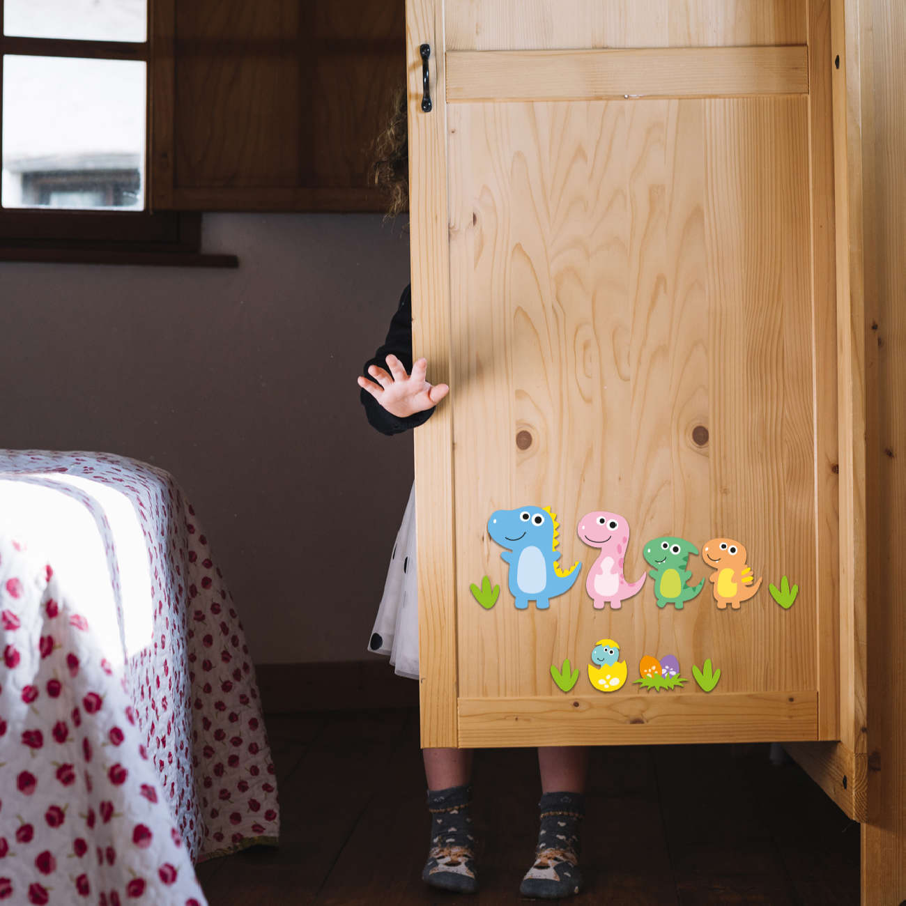 Baby Wooden Wall Sticker with Dinosaur Design for Nursery Room ...