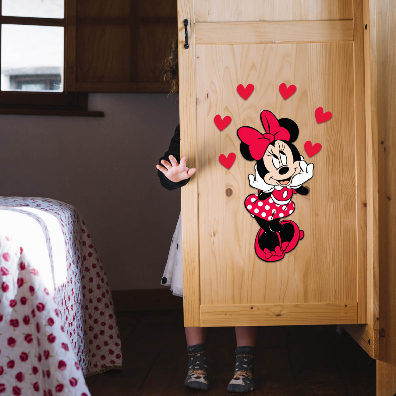 Baby Wooden Wall Stickers Model Minnie Mouse - ShopiPersia