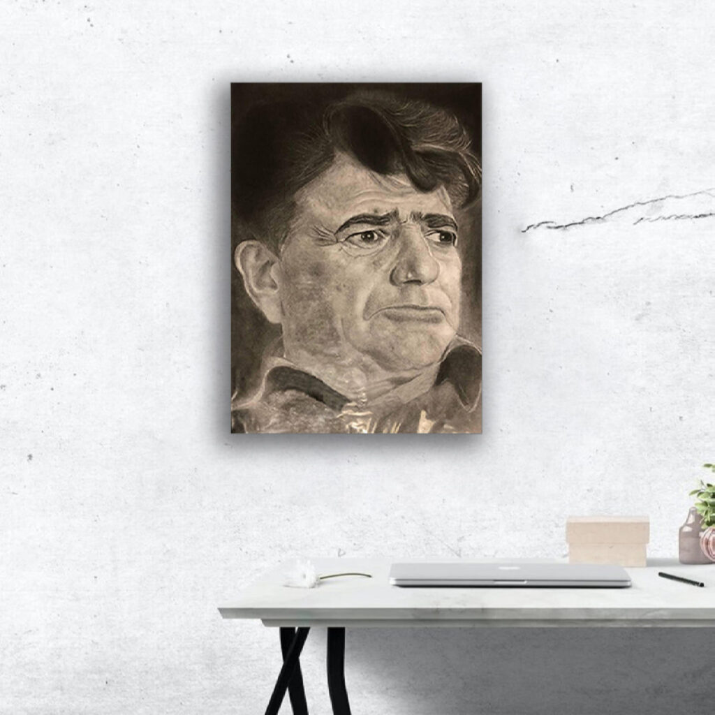 Original Black Pen Drawing - Mohammad Reza Shajarian - ShopiPersia