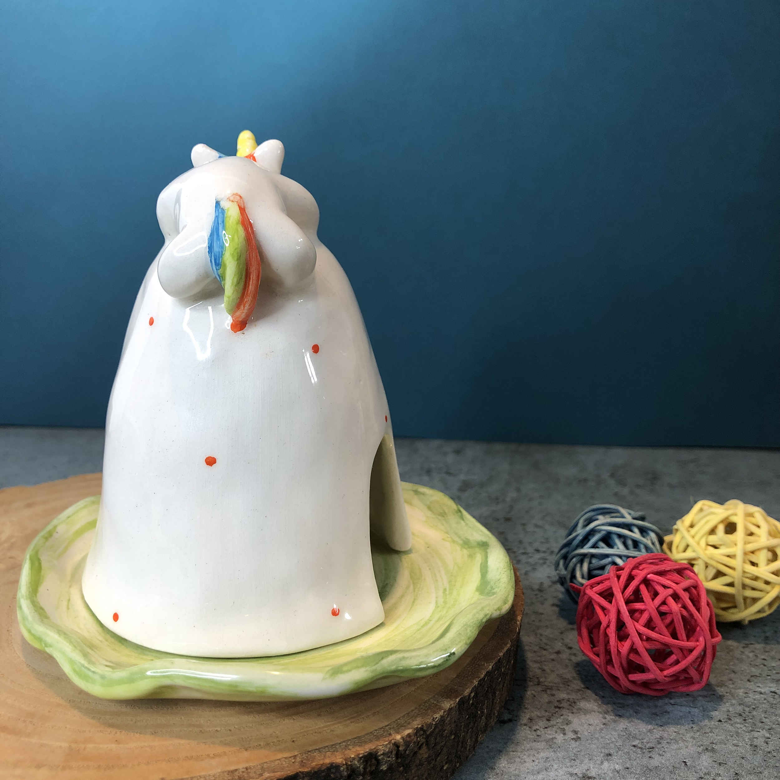 Decorative Ceramic Candle Holder with Unicorn Design Handcrafted ...