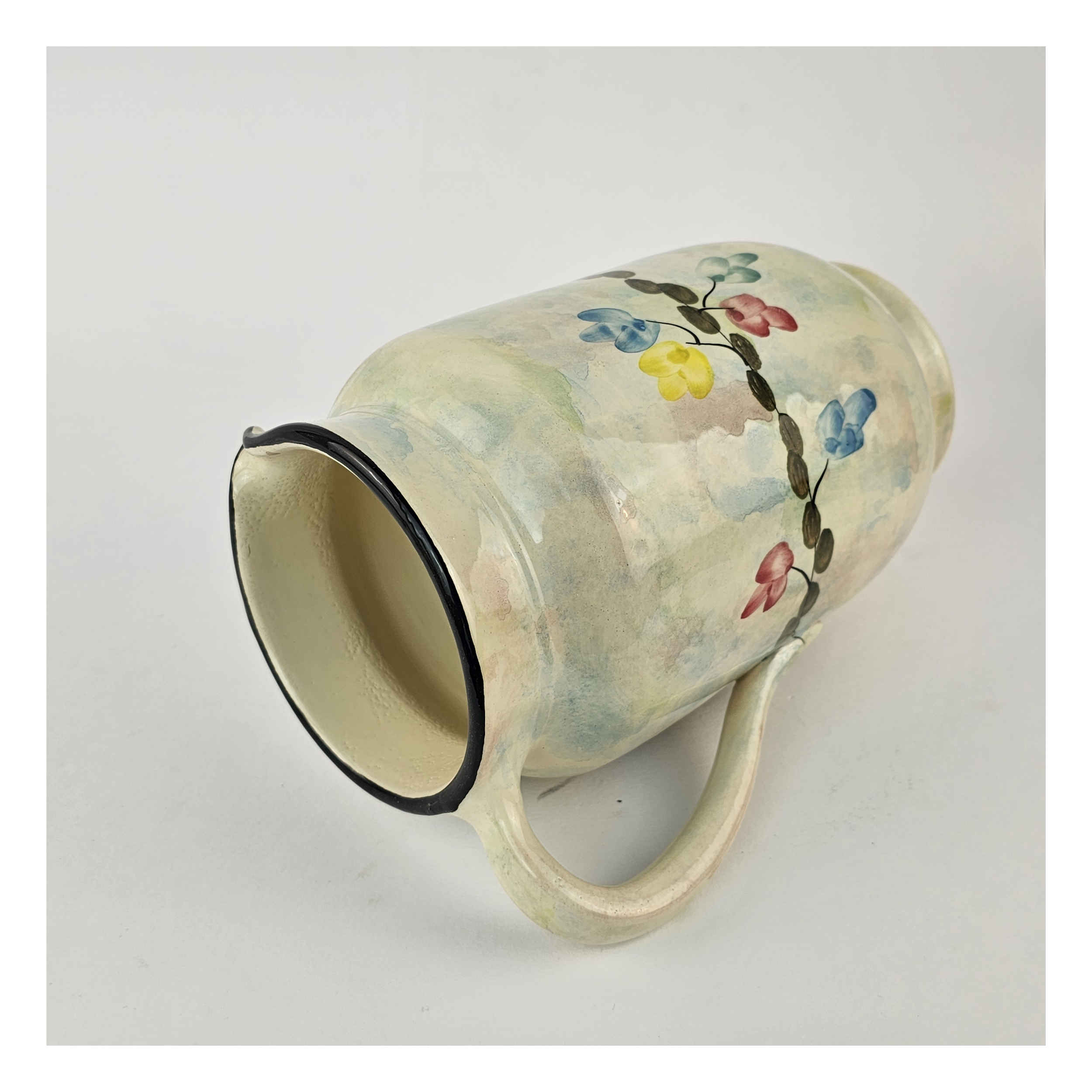 Decorative Pottery Pitcher Handcrafted Artistic Floral Design - ShopiPersia