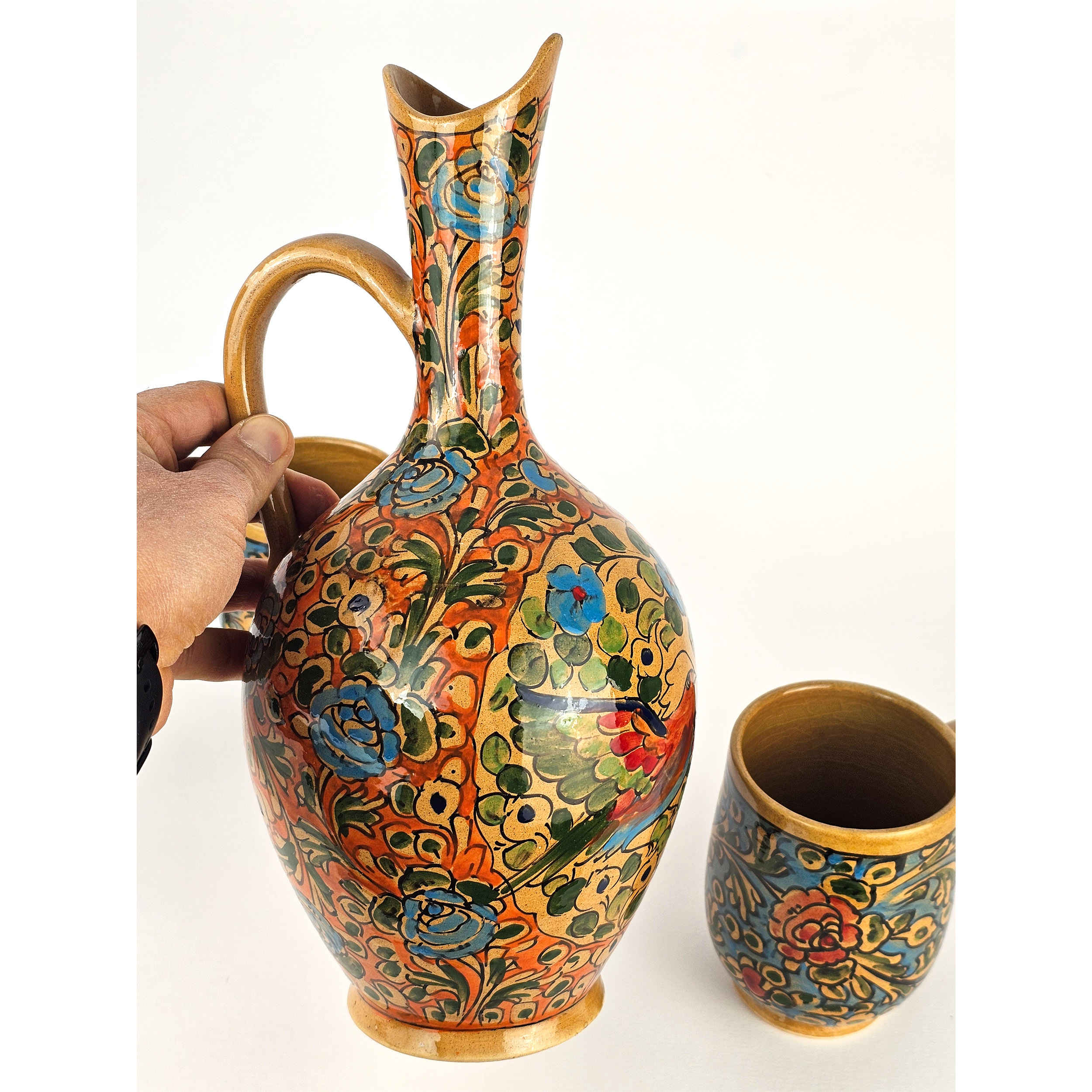 Decorative Pottery Pitcher Handcrafted Traditional Gol o Morgh ...