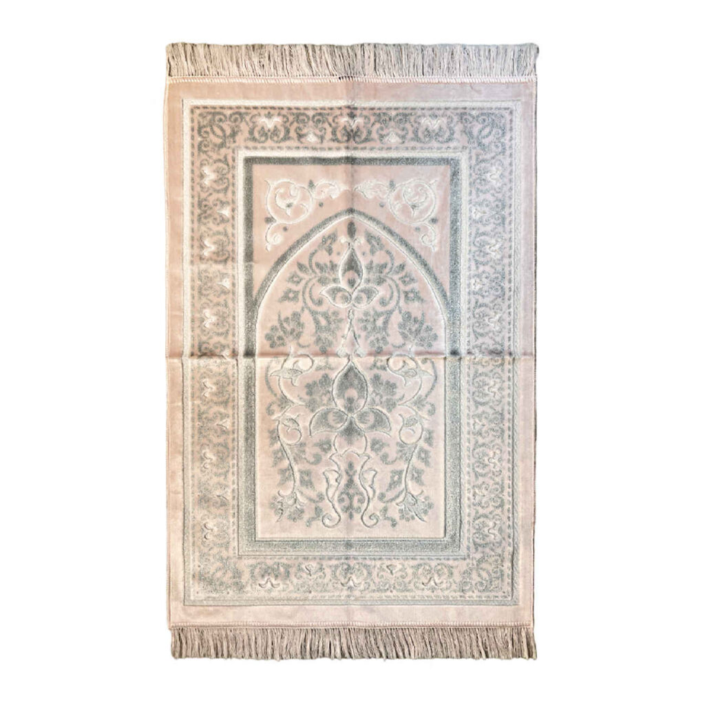 Islamic Velvet Prayer Rug Padded Sajadah Janamaz Traditional Design ...