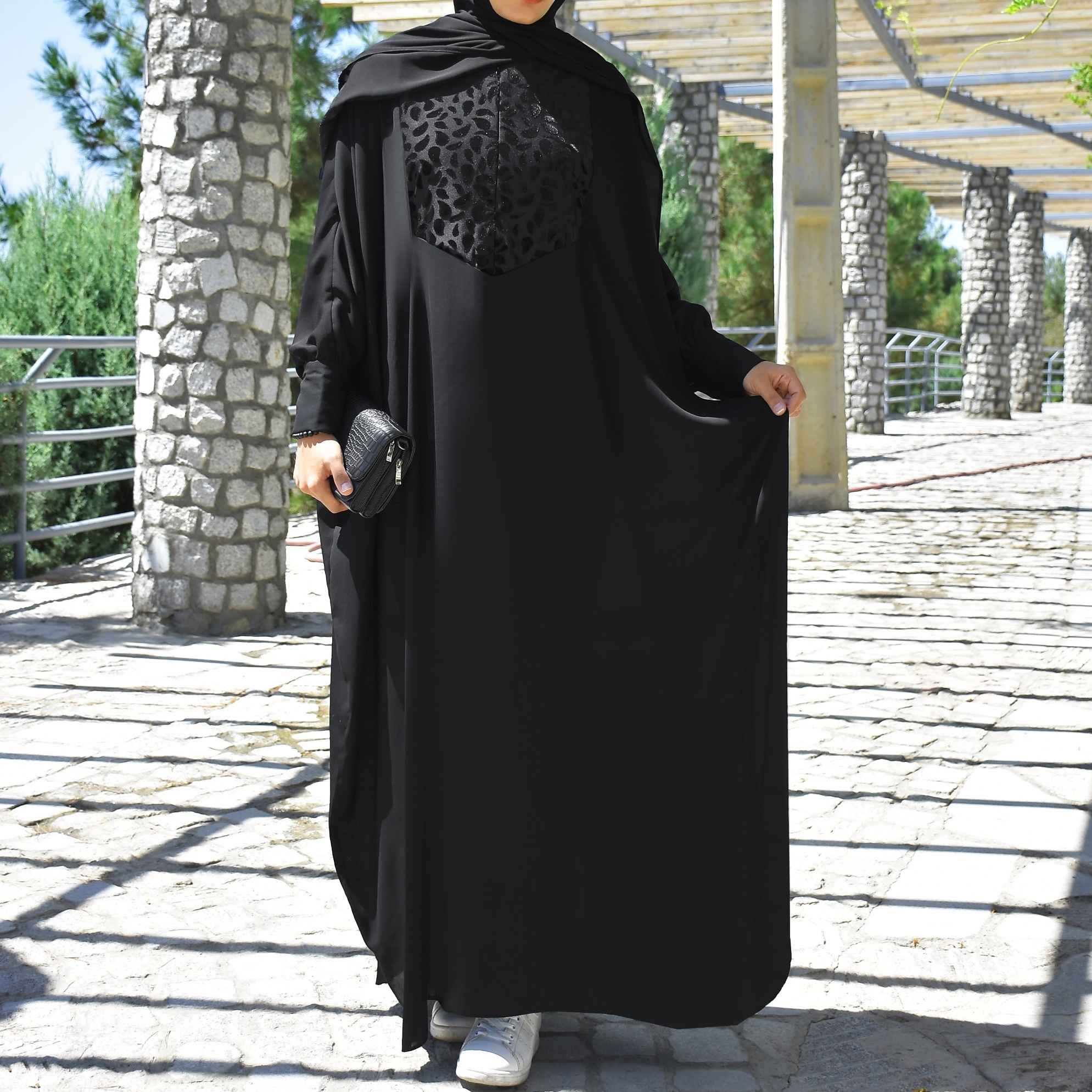 Loose Fit Abaya for Muslim Women in Black - ShopiPersia
