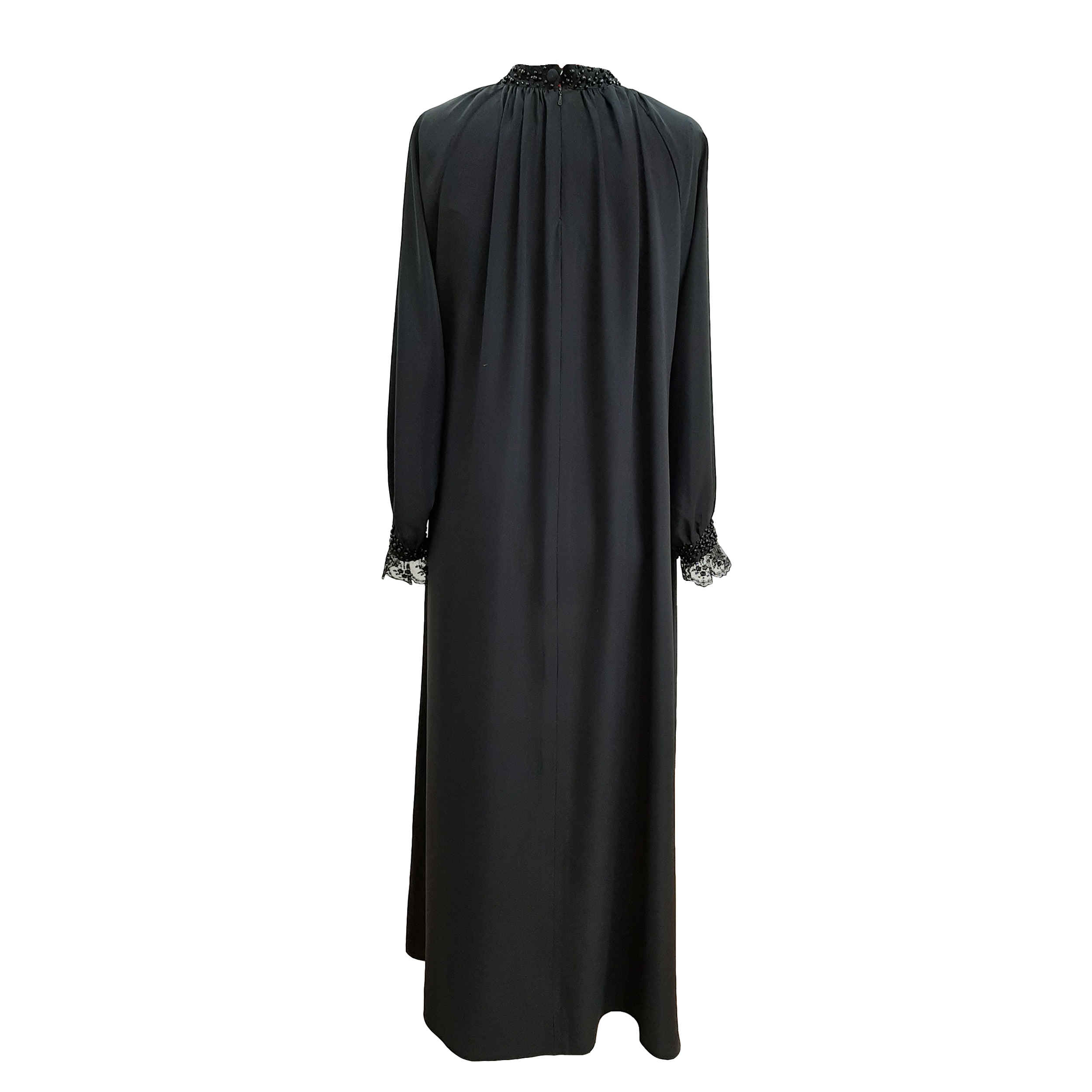 Loose Fit Abaya for Muslim Women with Belt in Black - ShopiPersia
