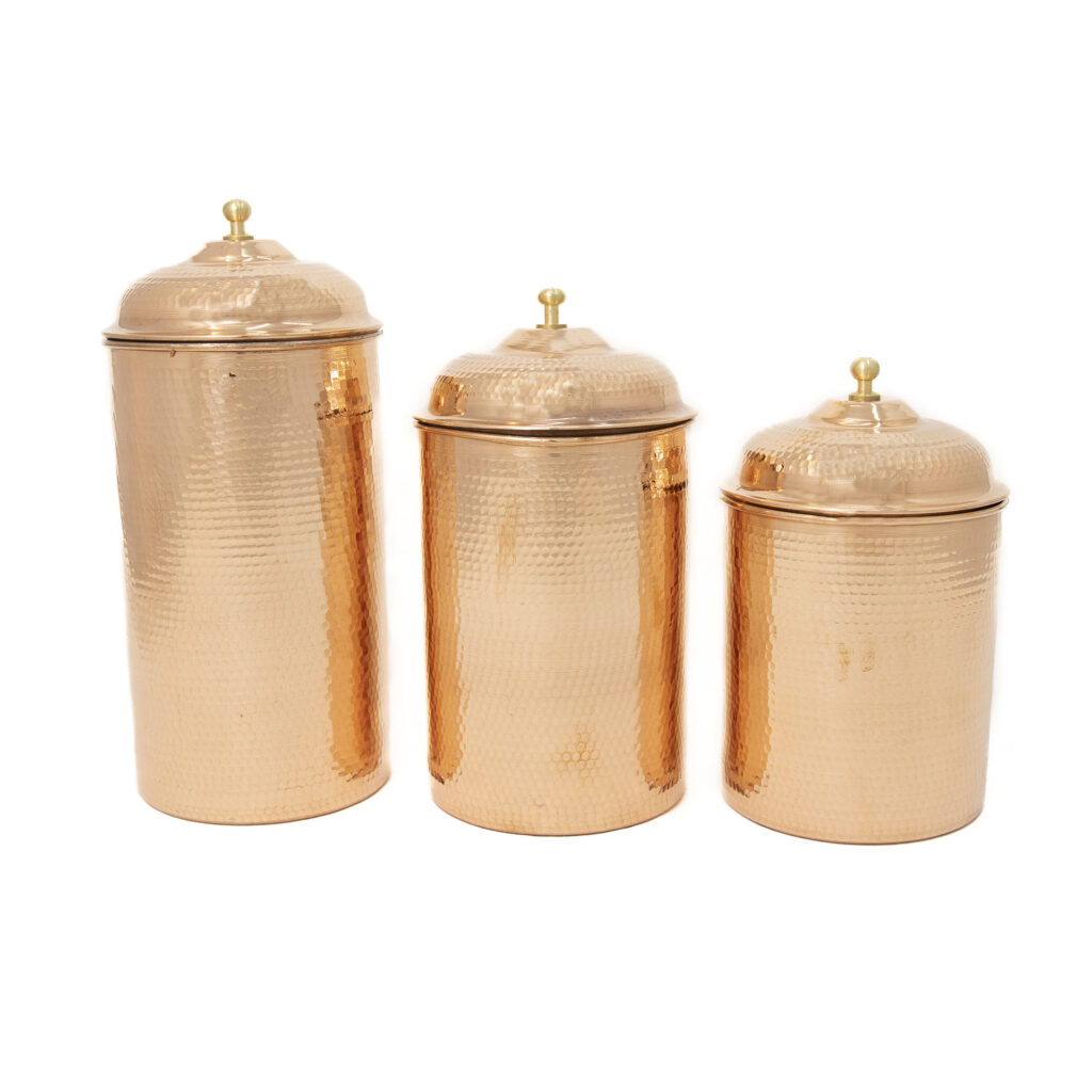 Handcrafted Copper Storage Jar - Ideal for Kitchen Organization (2x ...