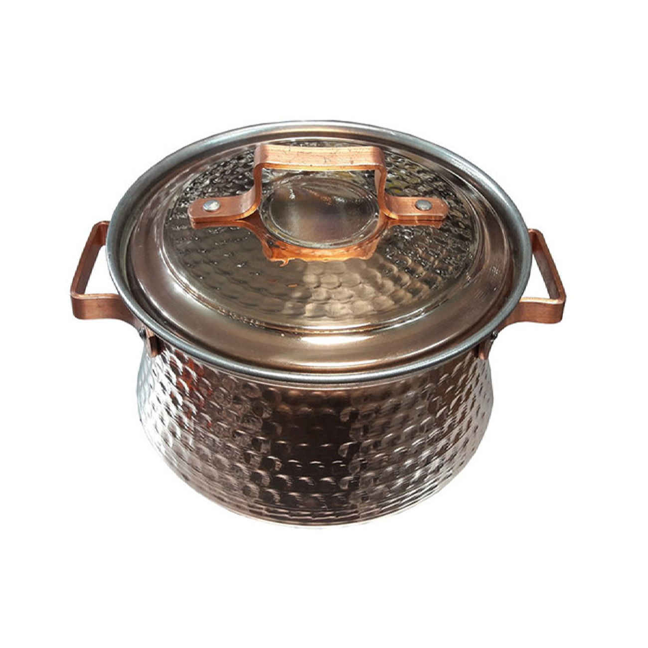 Persian Copper Stock Pot - Hammered & Handmade Aftab - ShopiPersia