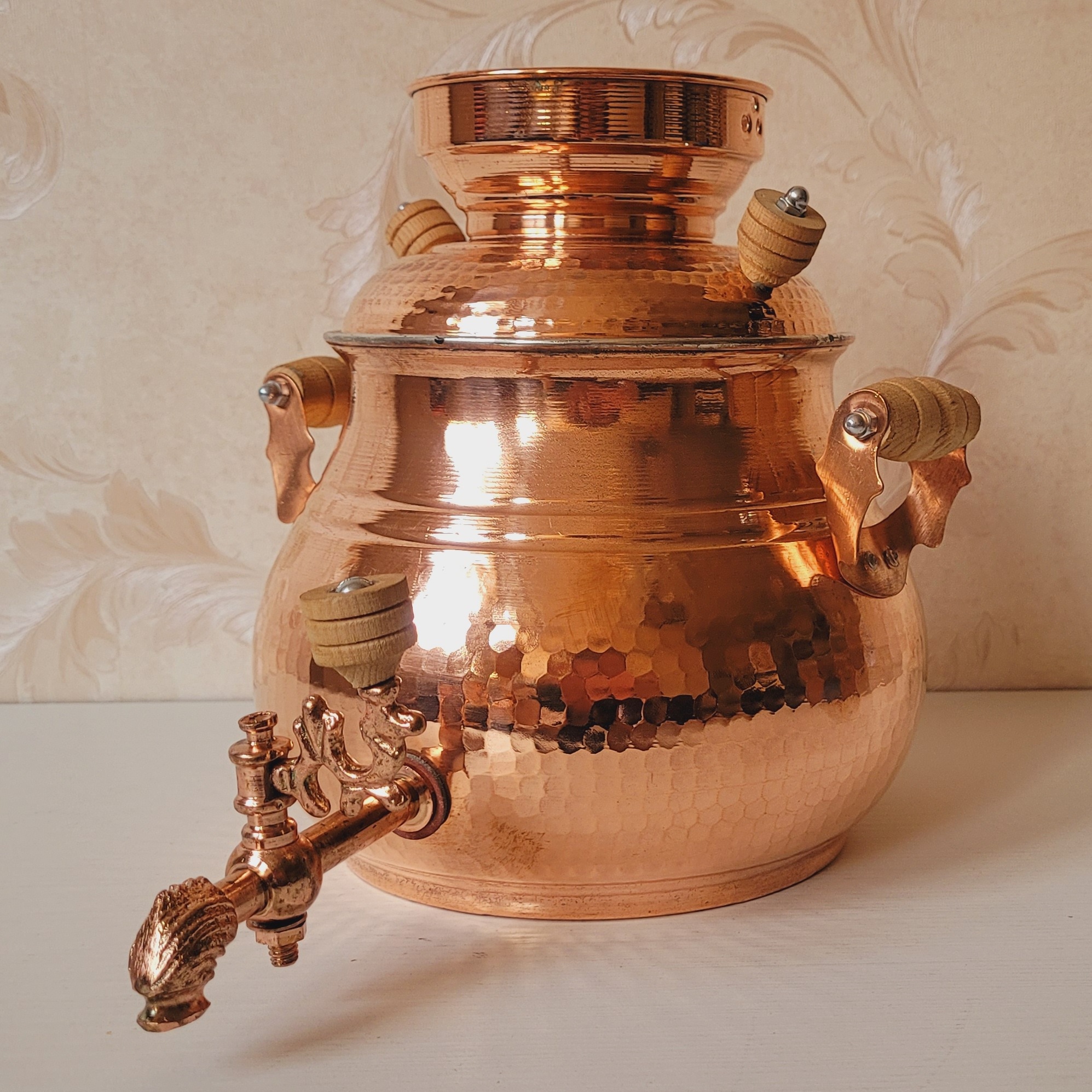 Persian Copper Stovetop Samovar Tea Maker Model Zohreh - ShopiPersia