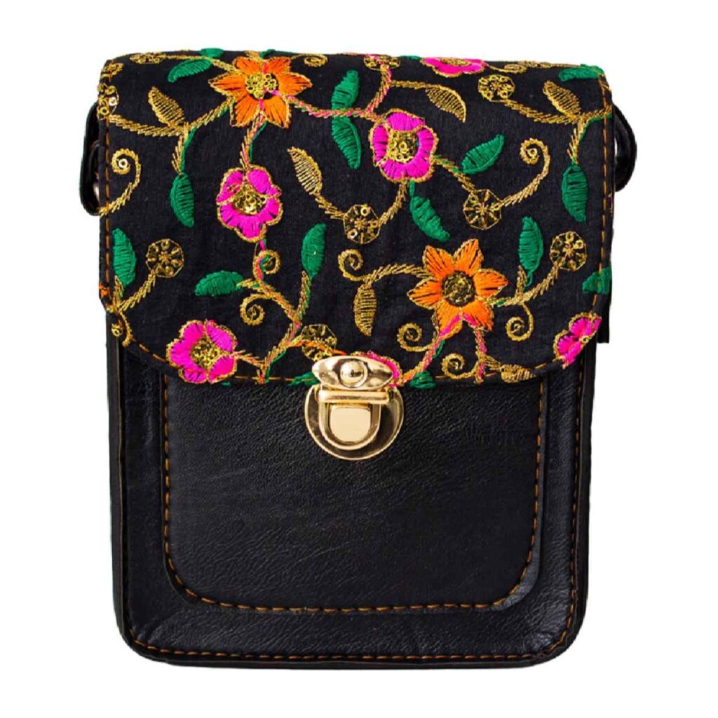 Persian Embroidered Crossbody Shoulder Bag Handmade with Floral Design ...
