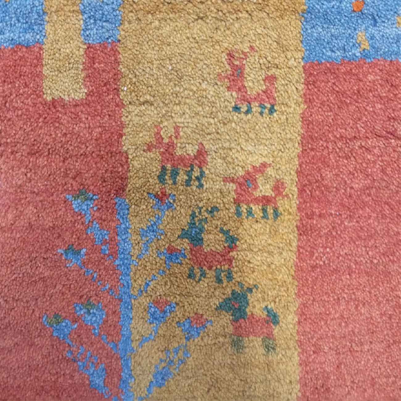Persian Gabbeh Wool Rug Handwoven Animal Design - ShopiPersia