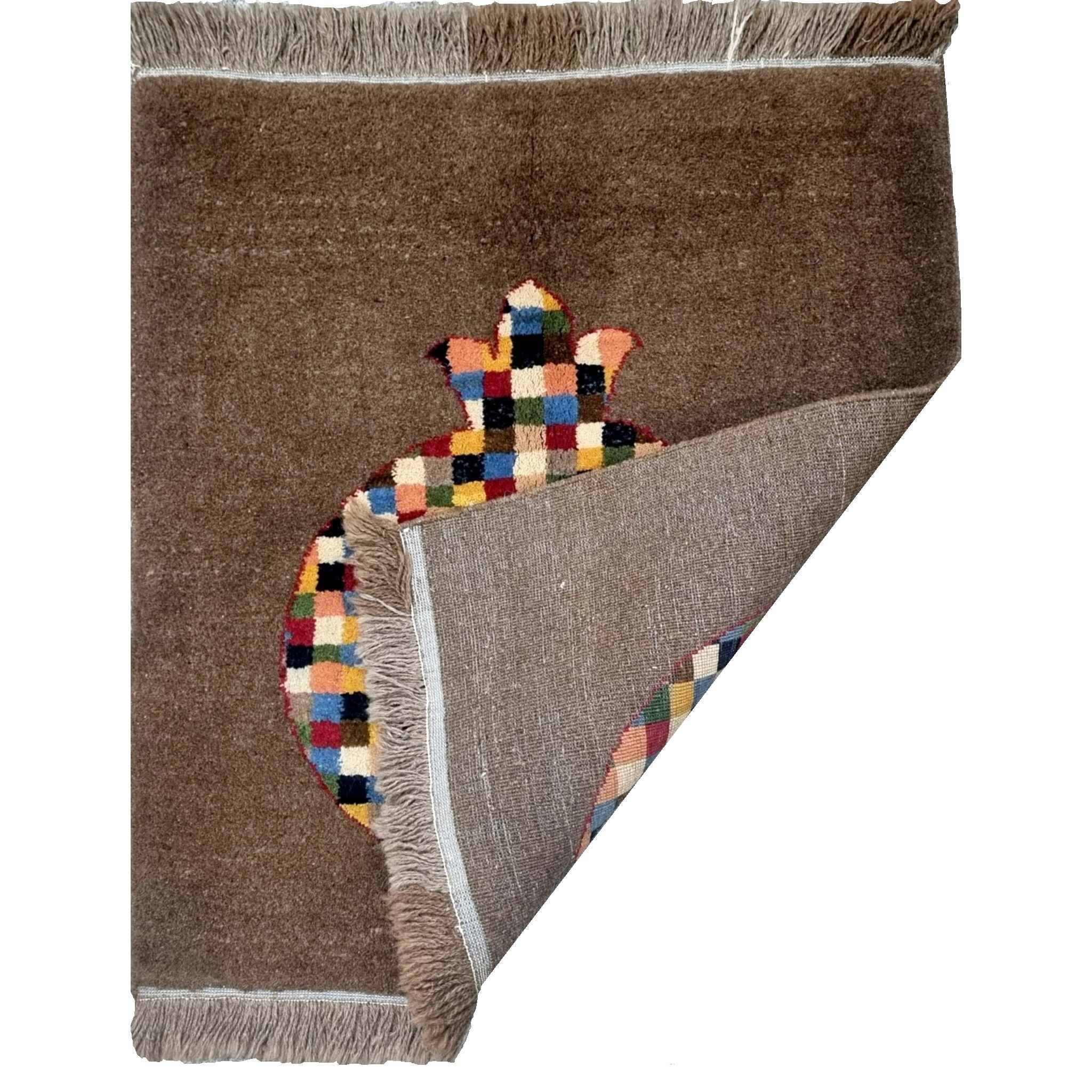 Persian Gabbeh Wool Rug Handwoven in Golestan Pomegranate Brown ...