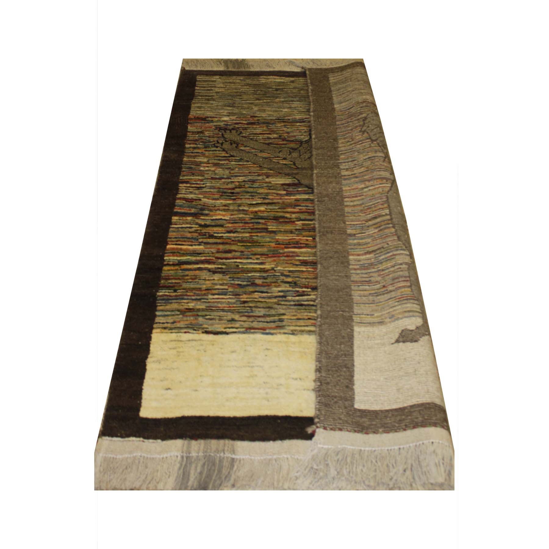 Persian Gabbeh Wool Rug Original Handwoven in Fars Lion - ShopiPersia