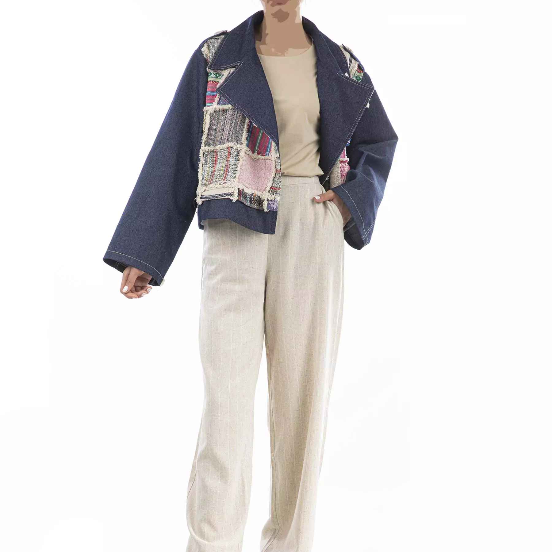 Persian Loose Fit Manto for Women with Patchwork Design - ShopiPersia