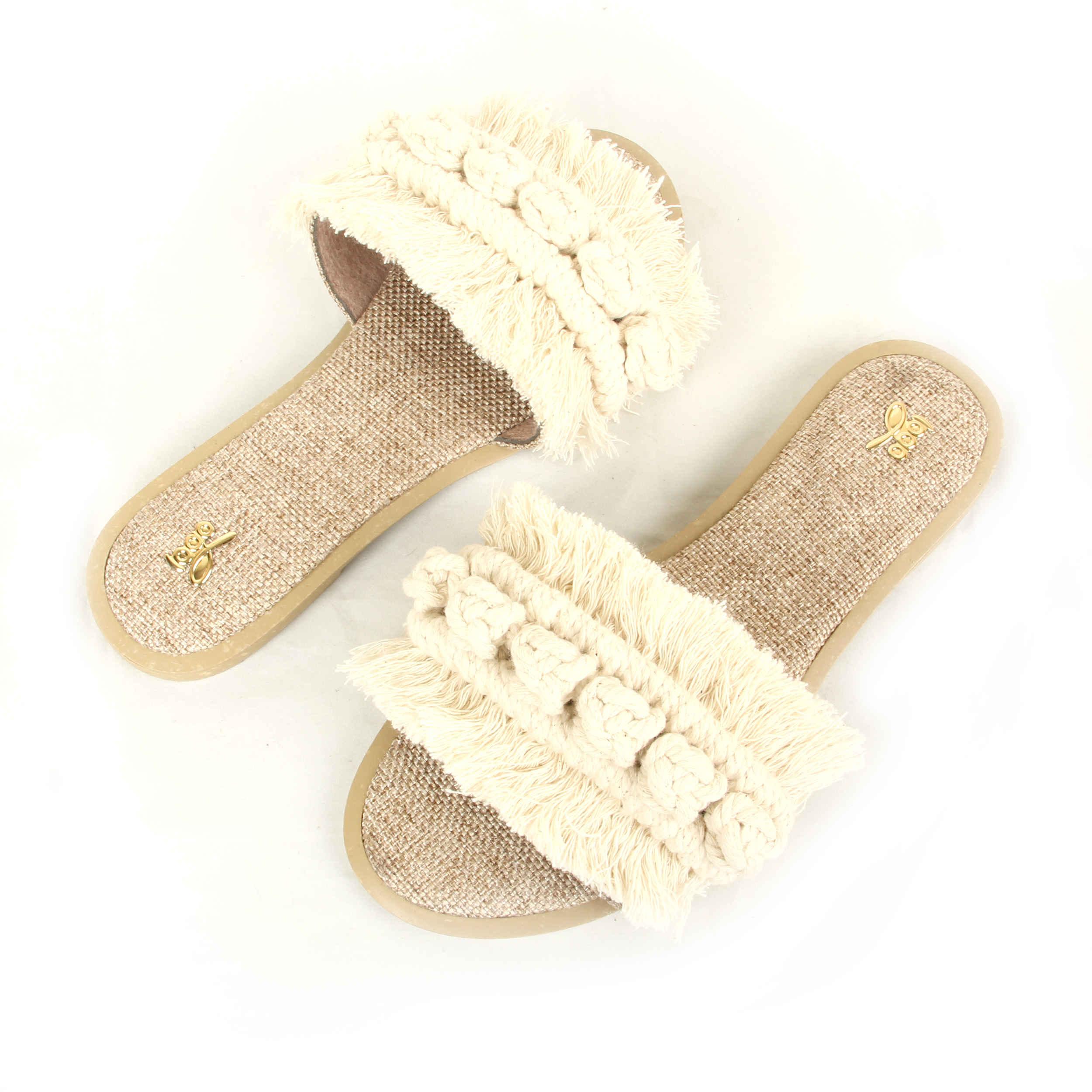 Macrame Boho Chic Flat Slippers for Women - ShopiPersia