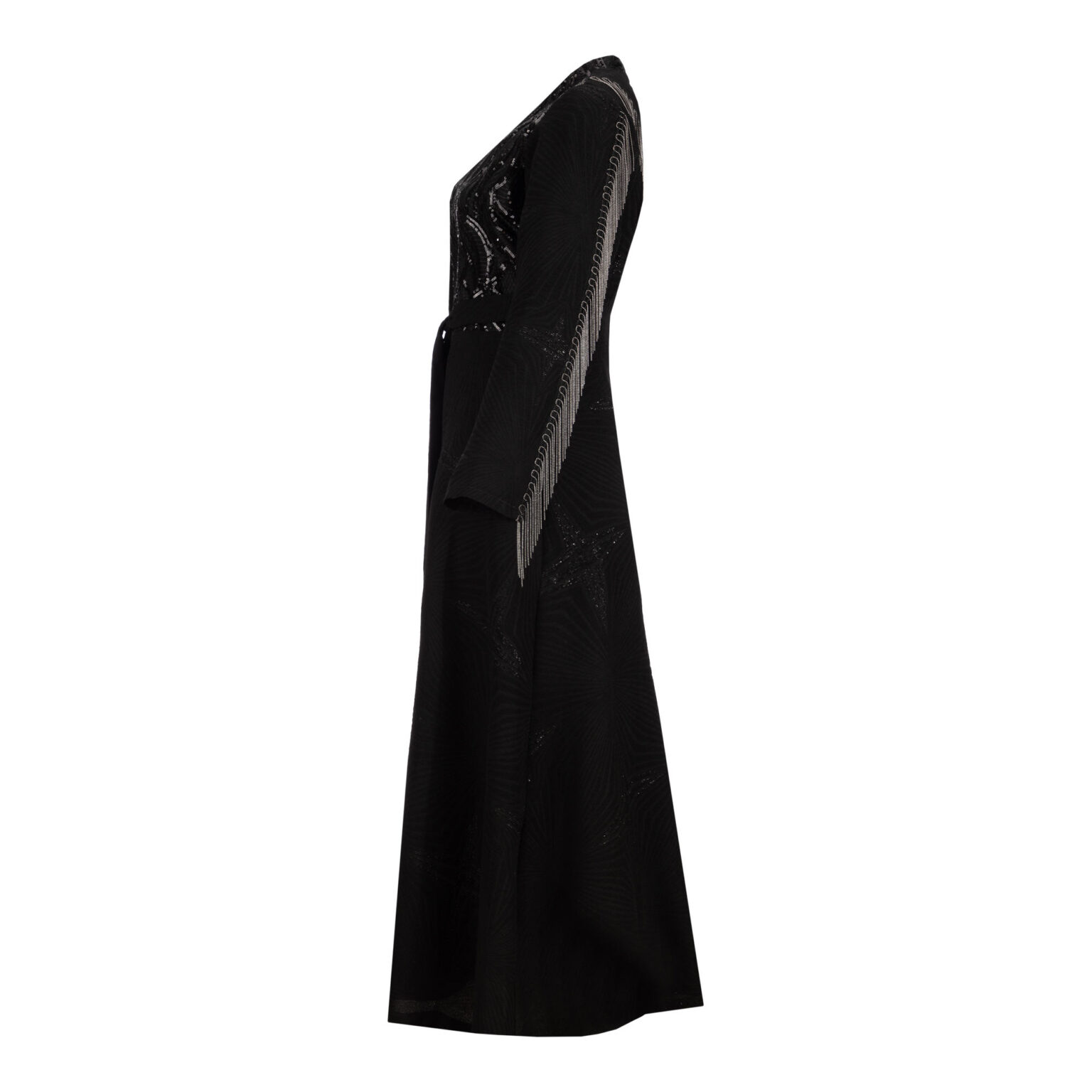 Persian Manto for Women with Black Crepe Fabric Model Pargol - ShopiPersia