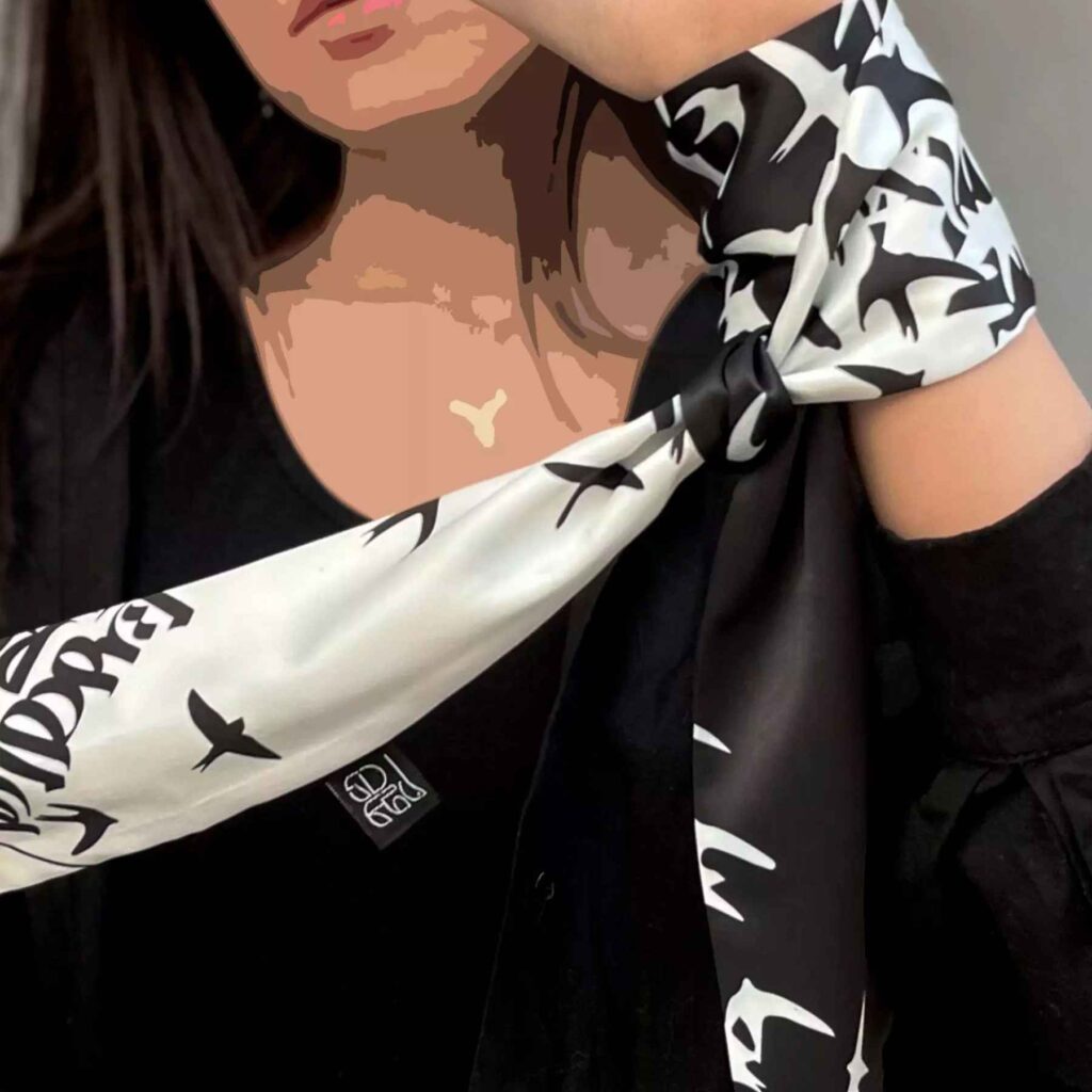 Persian Neck Scarf for Women with Calligraphy Design - ShopiPersia