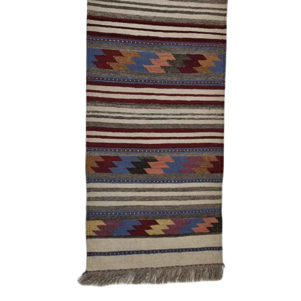 Persian Rug Table Runner with Traditional Striped Design - ShopiPersia