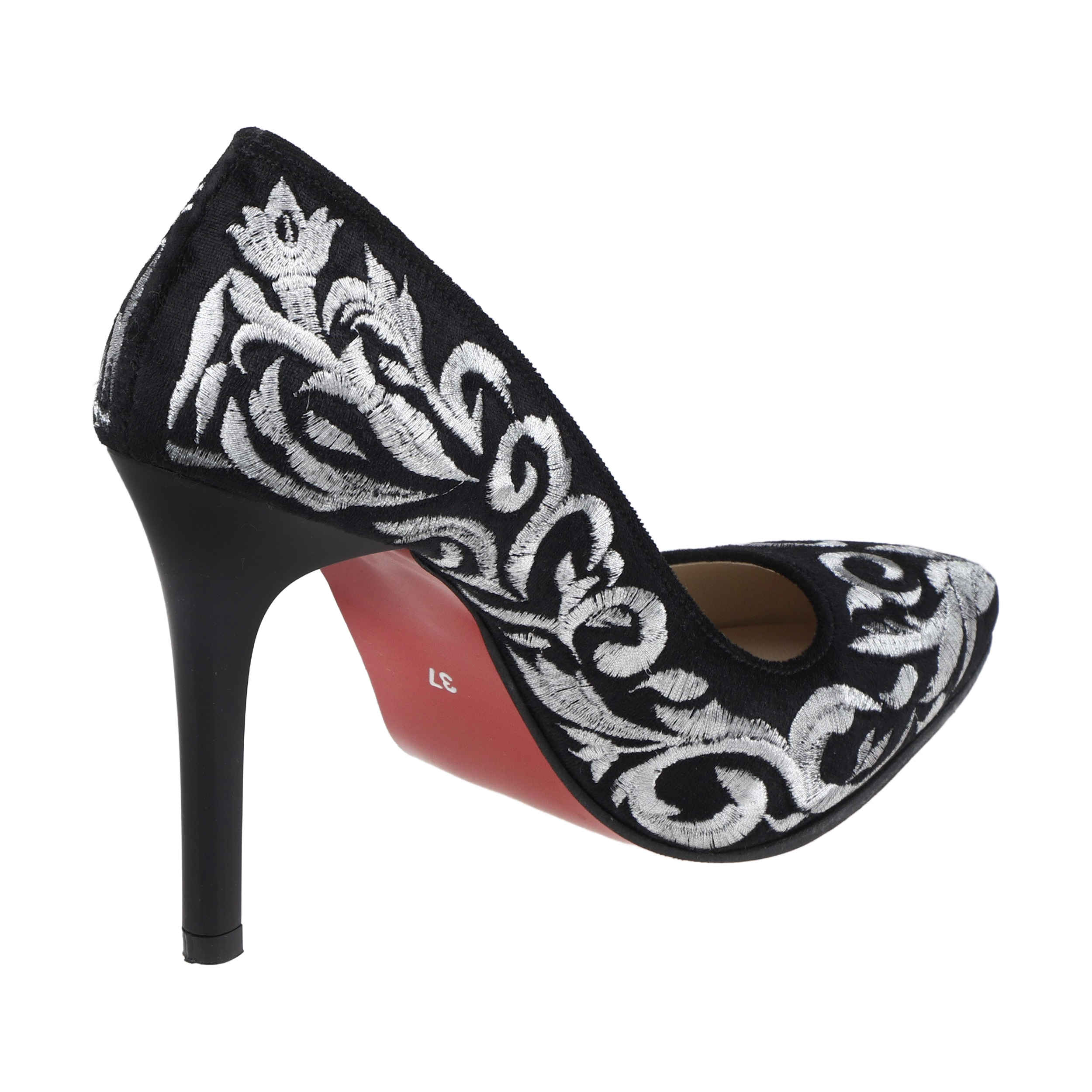 Pump Heels for Women with Embroidered Design - ShopiPersia