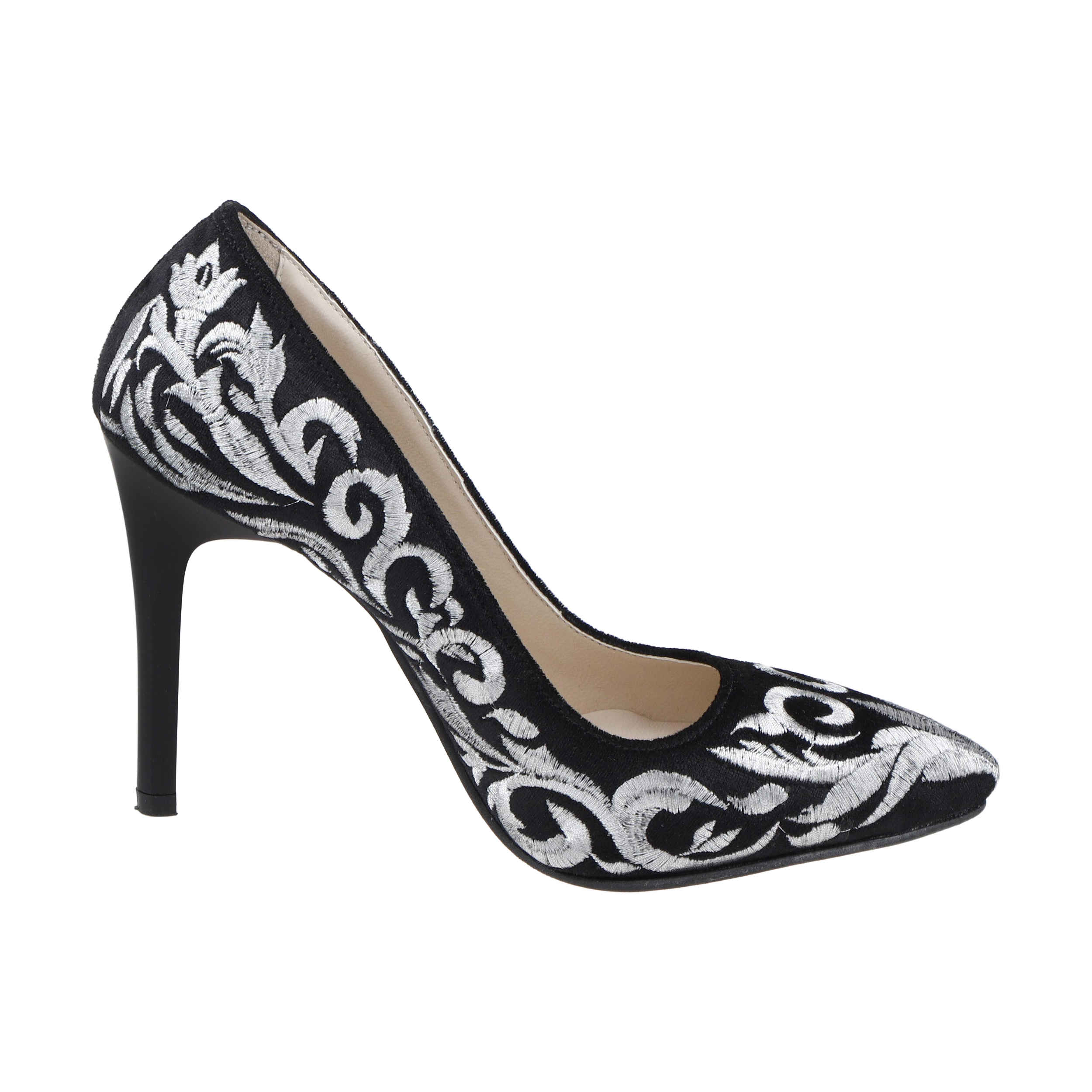 Pump Heels for Women with Embroidered Design - ShopiPersia