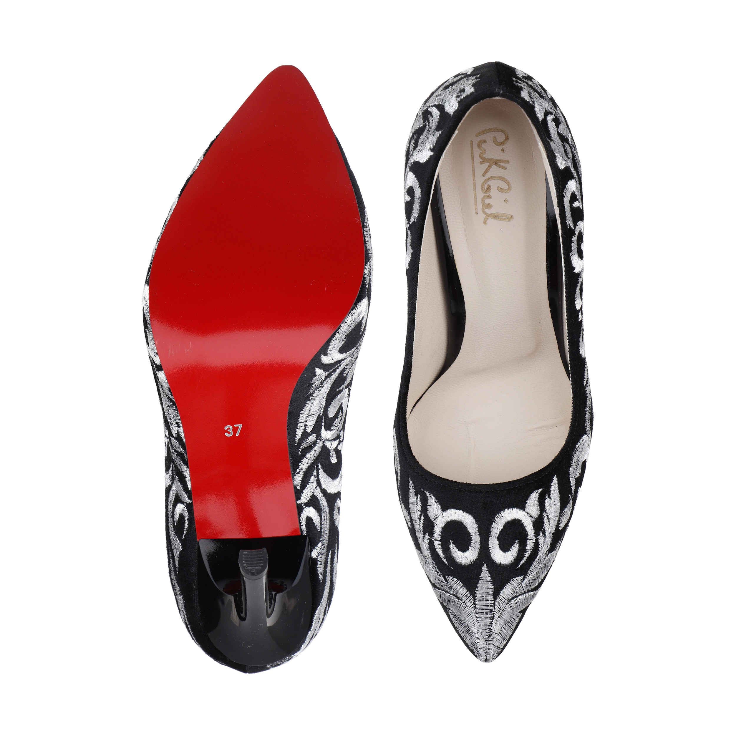 Pump Heels for Women with Embroidered Design - ShopiPersia