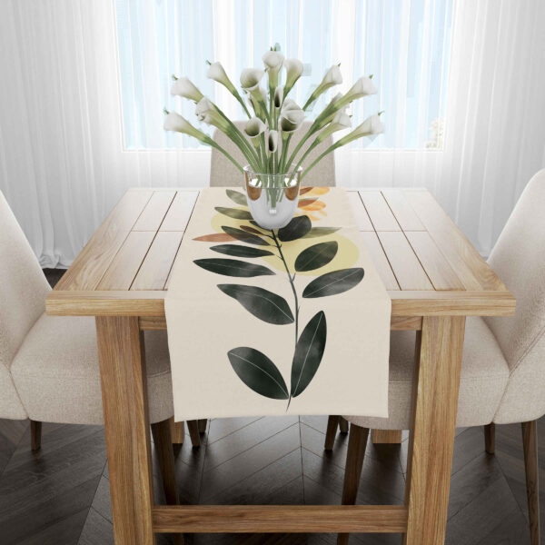 Velvet Table Runner in Printed Leaves Design 6 Seats - ShopiPersia