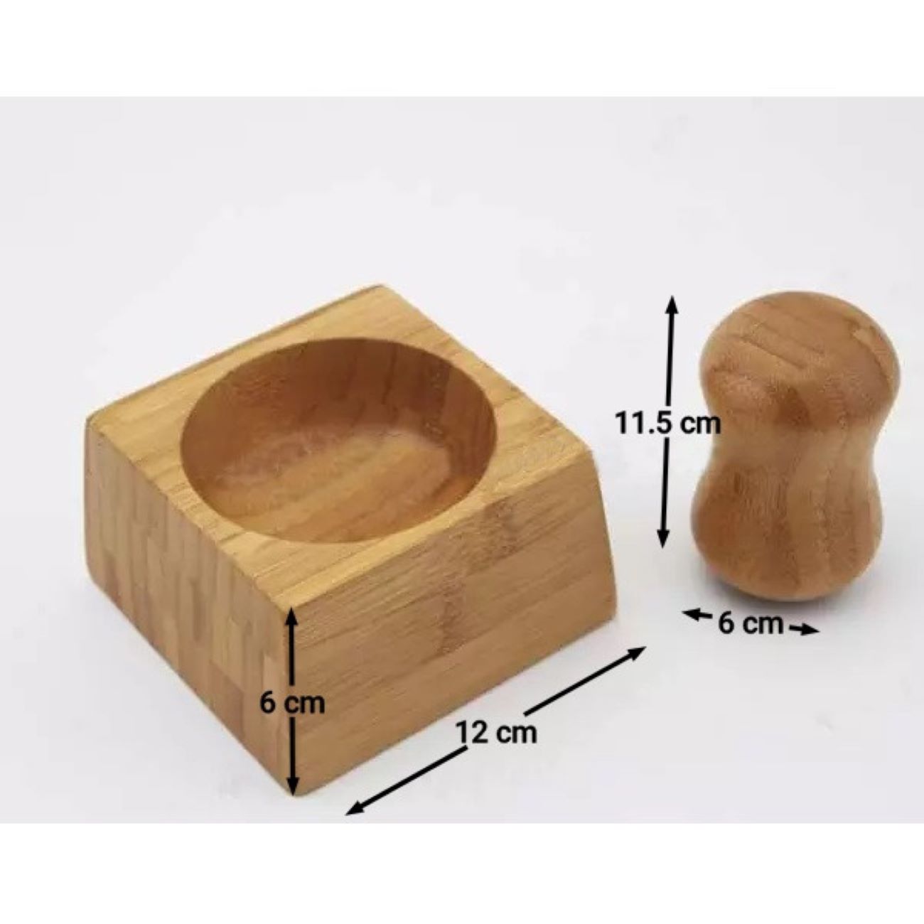 Wooden Bamboo Mortar & Pestle Set Handcrafted for Kitchen - ShopiPersia