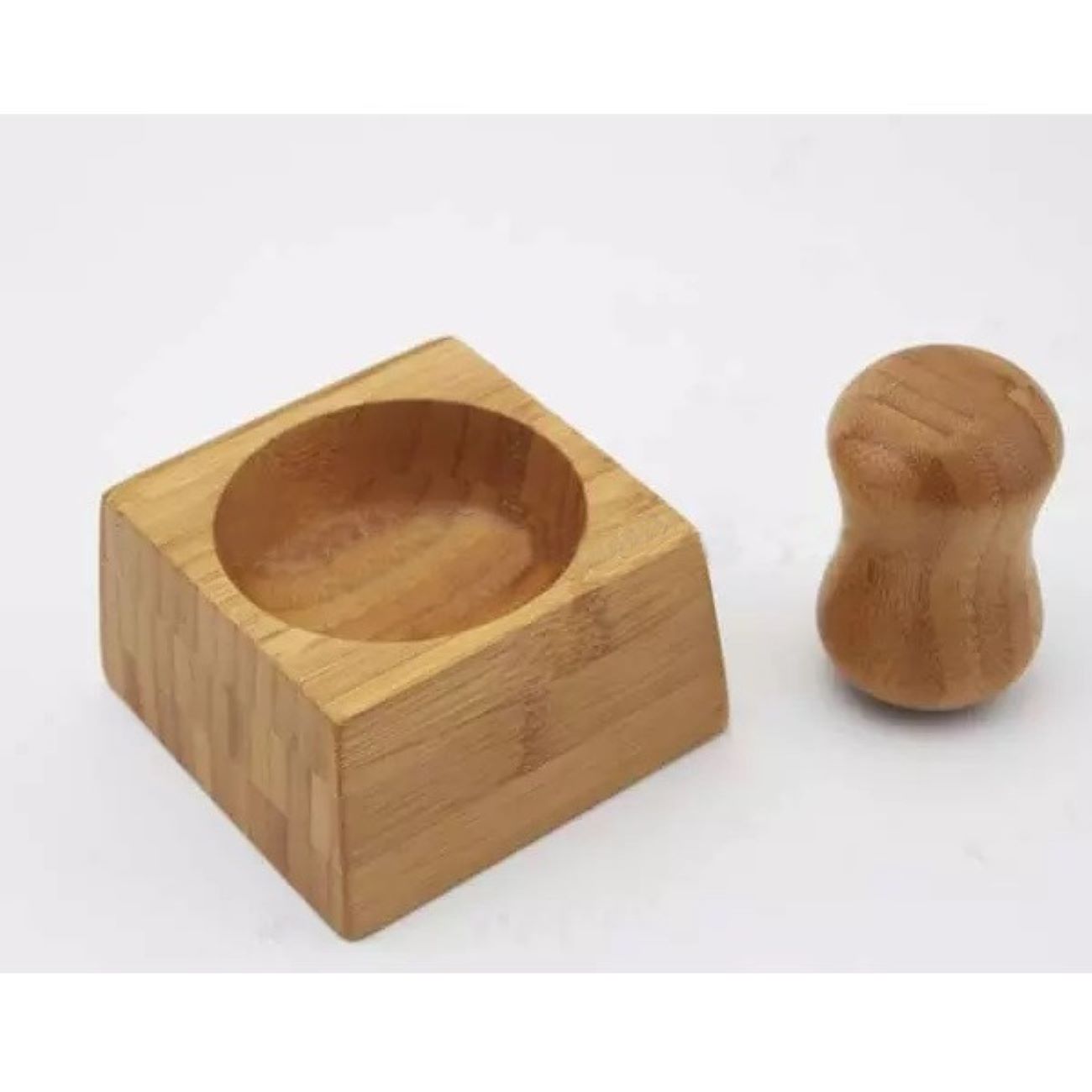Wooden Bamboo Mortar & Pestle Set Handcrafted for Kitchen - ShopiPersia