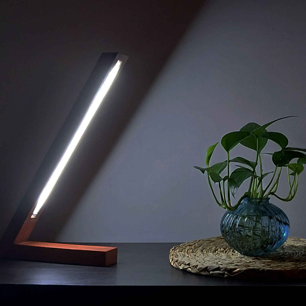 Wooden Desk LED Lamp Handcrafted for Reading - ShopiPersia