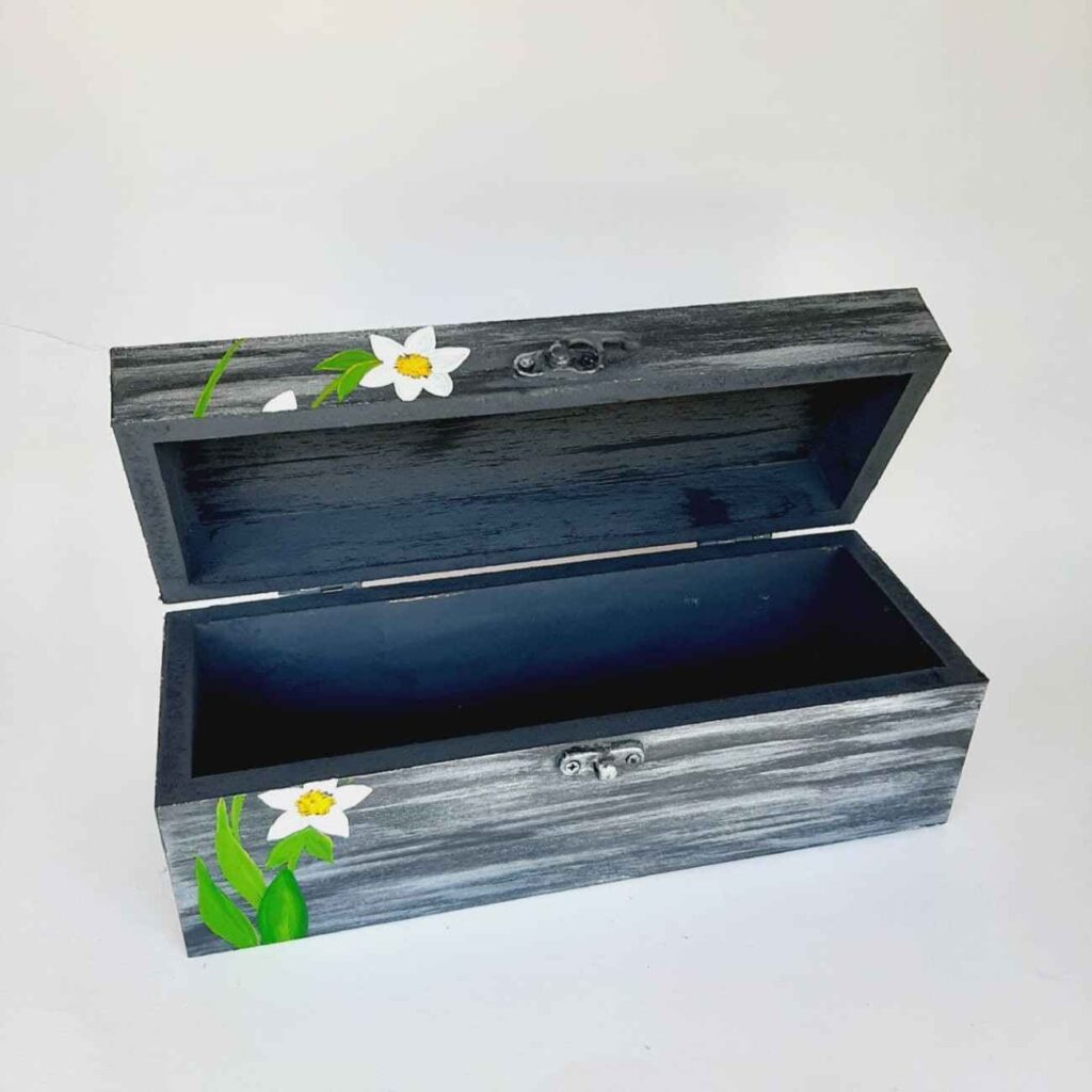 Wooden Gift Box Handcrafted Artisanal Gift Container in Floral Design ...