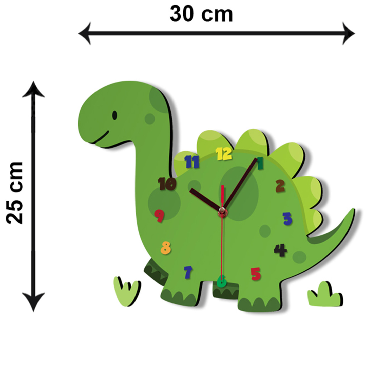 Wooden Nursery Wall Clock with Cute Dinosaur Design - ShopiPersia