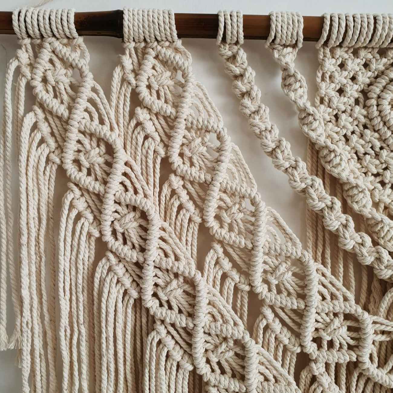 Decorative Macrame Wall Hanging Tapestry Art Model Honey - ShopiPersia