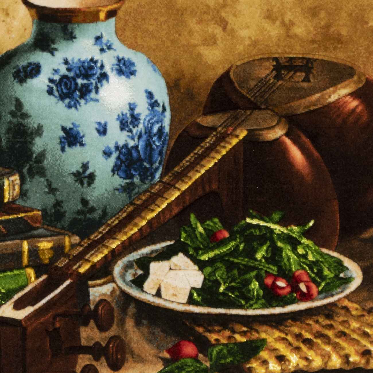 Hand-Knotted Persian Silk Pictorial Rug from Tabriz Persian Tar & Books ...