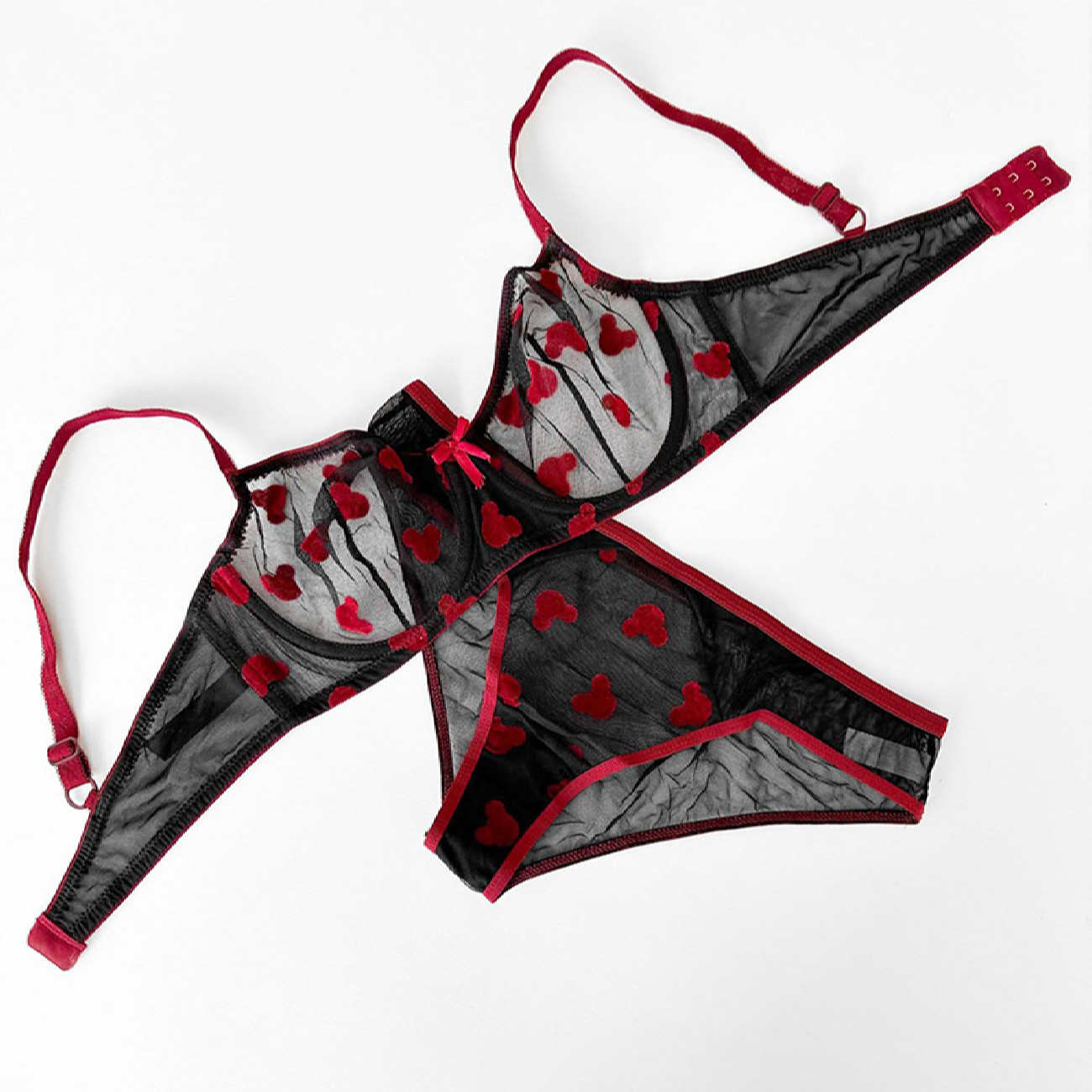 Lingerie Set Lace Bra & Thong Guipure for Women with Teddy Design ...