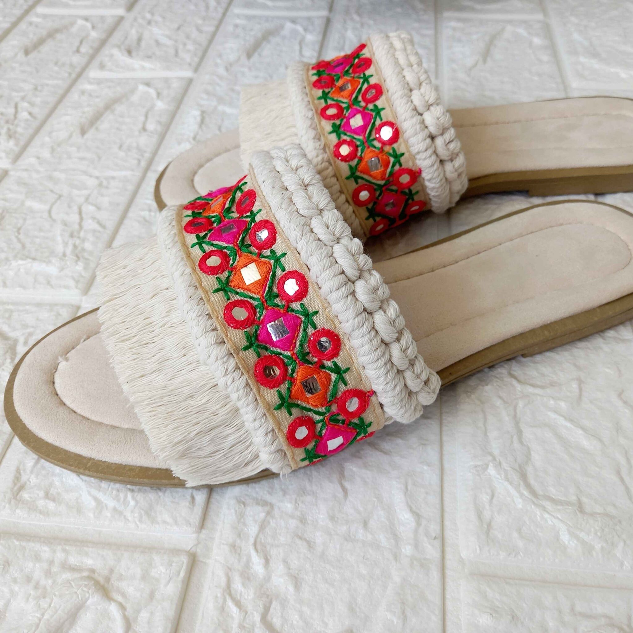 Crochet Slippers for Women Acrylic fiber Knitted Watermelon - ShopiPersia