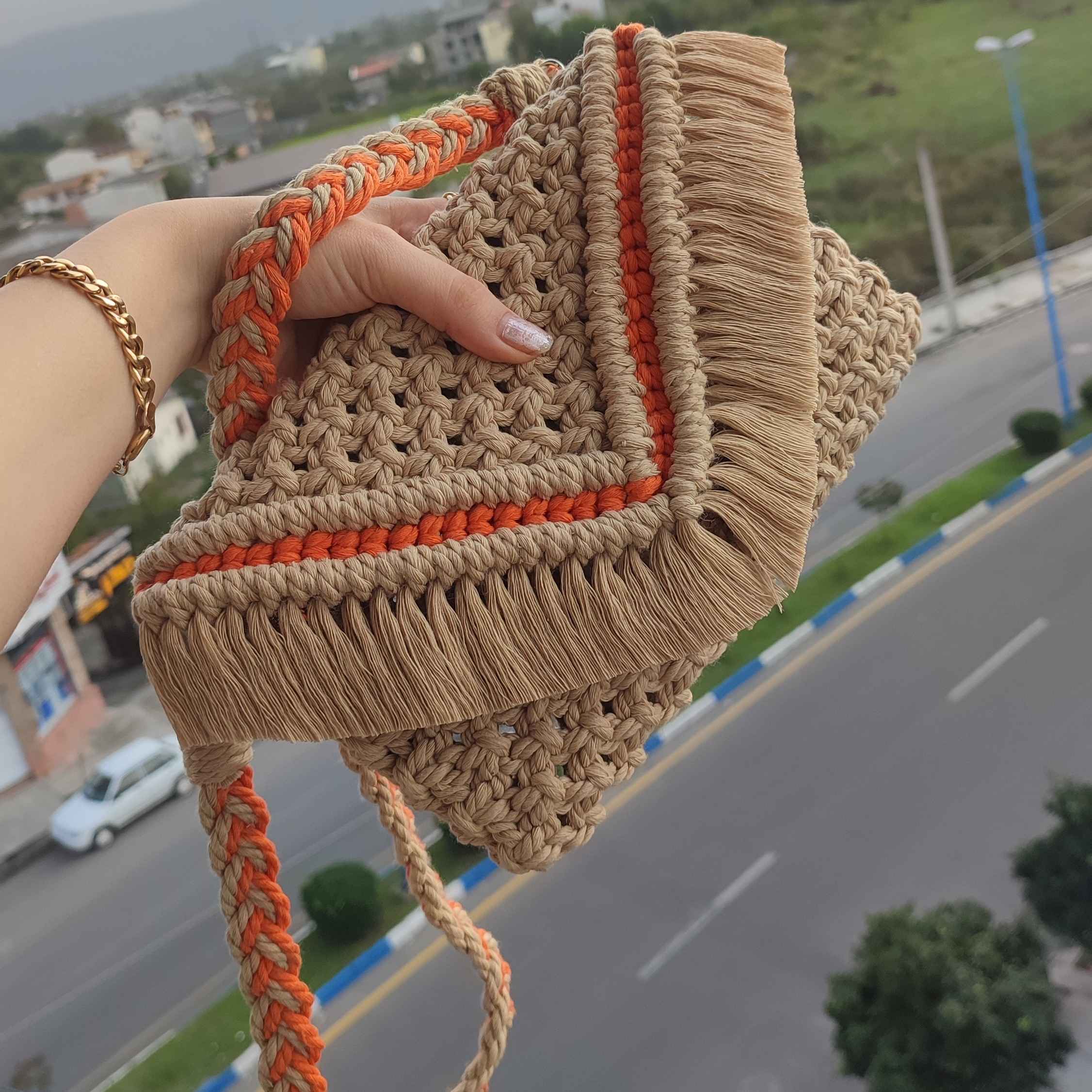 Macrame Shoulder Bag Handwoven for Women Model Maryam - ShopiPersia