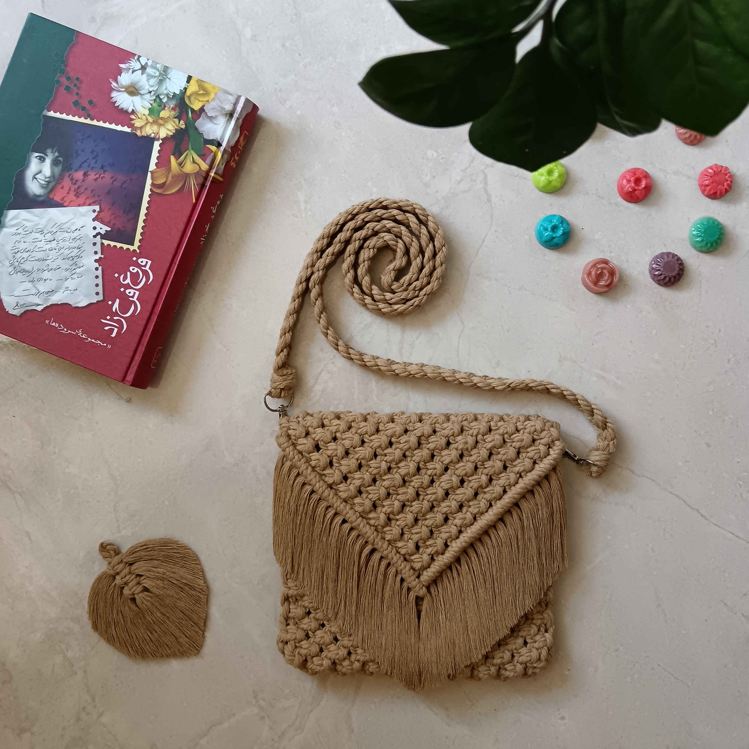 Macrame Sling Bag Handwoven for Women Model Boho - ShopiPersia