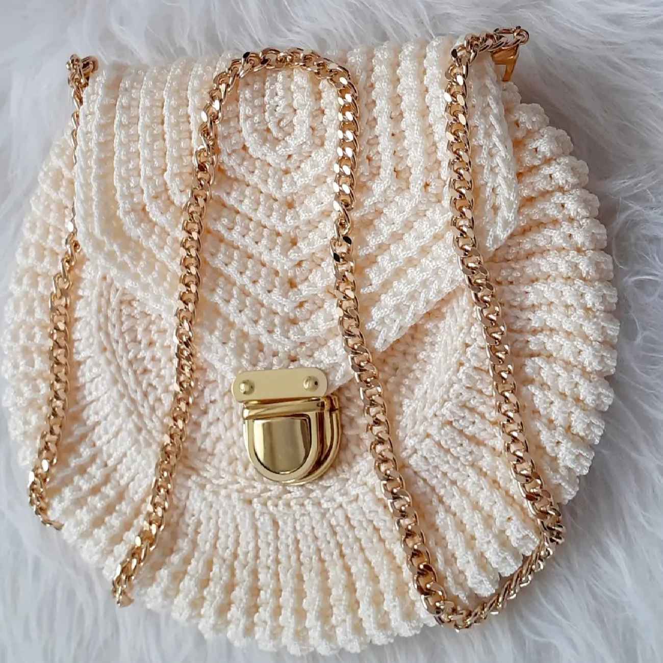 Macrame Sling Bag for Women Handwoven Model Circular - ShopiPersia