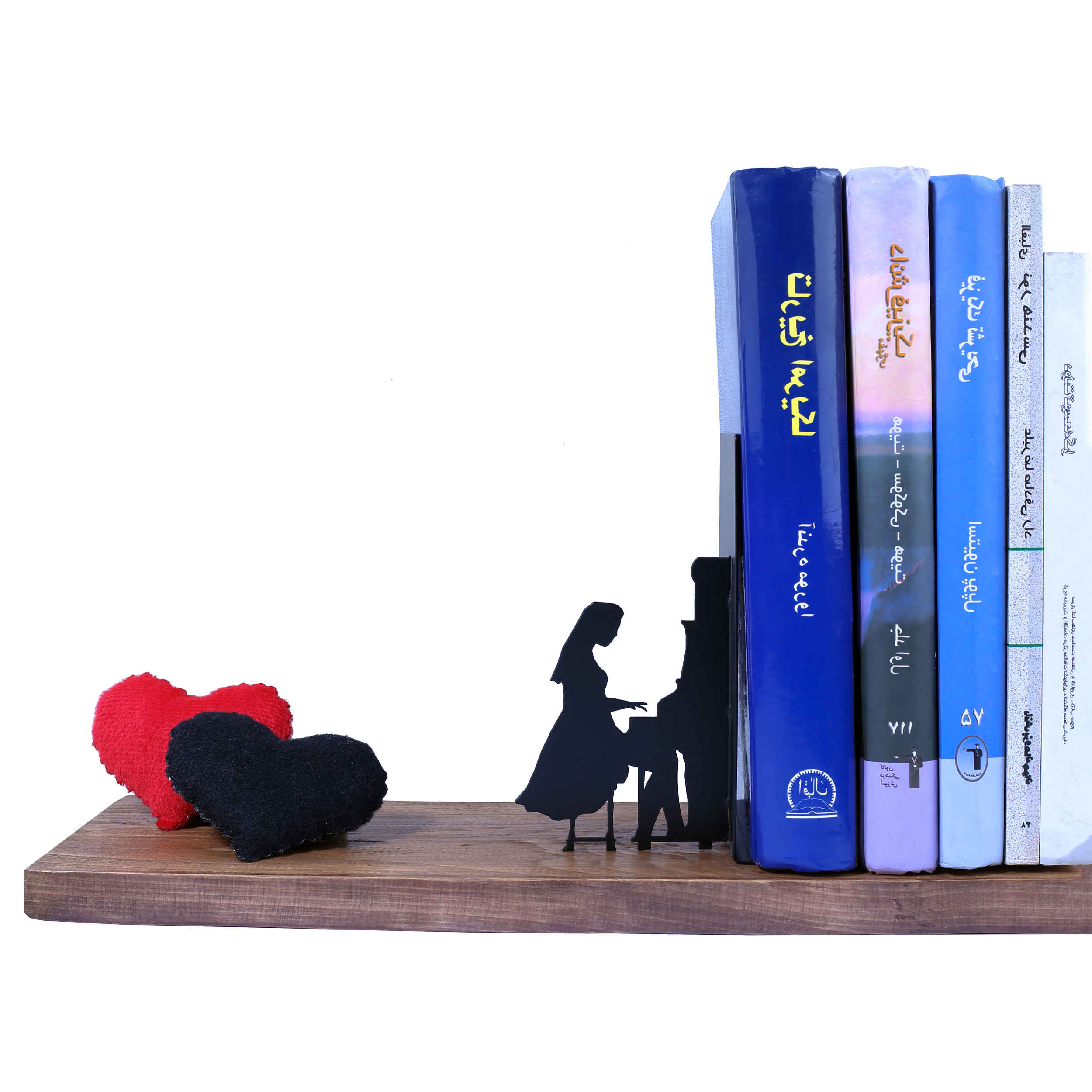 Metal Art Bookend for Shelf with Pianist Woman Design - ShopiPersia