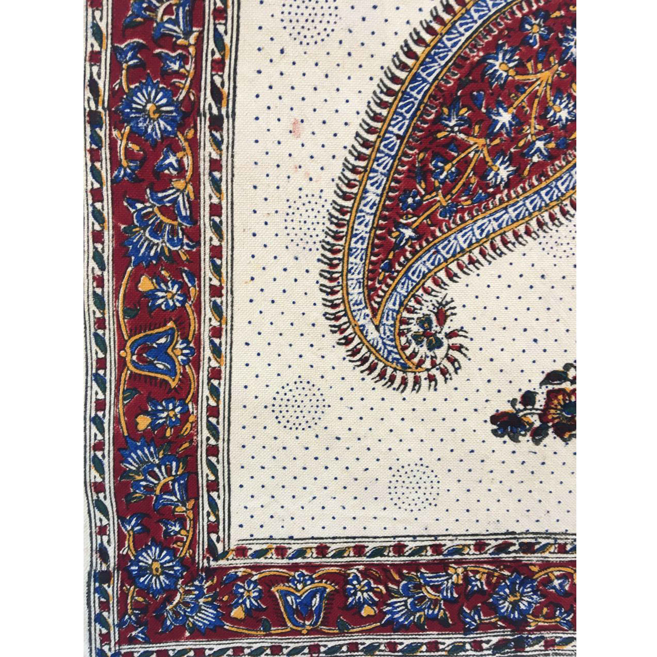 Persian Block Print Kalamkari Prayer Mat Sajadah with Booteh Paisley ...