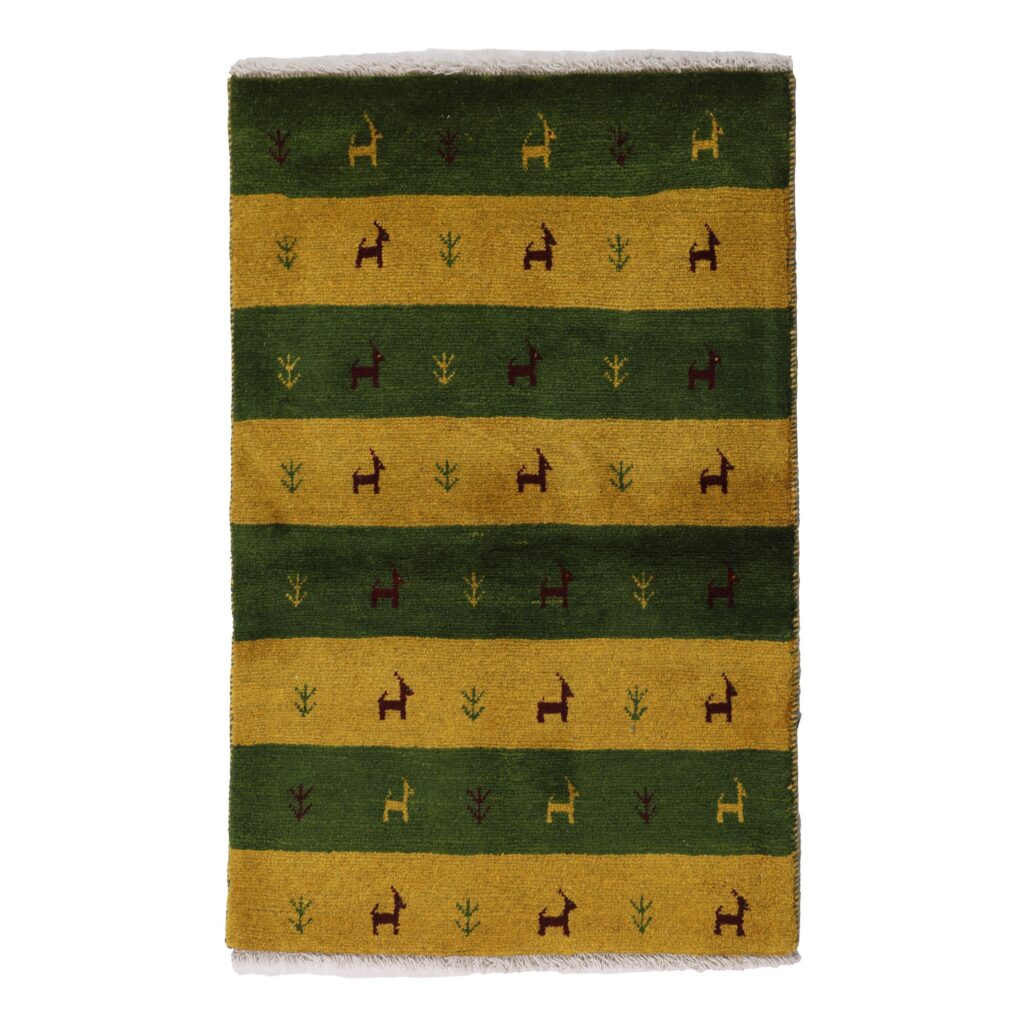 Persian Gabbeh Wool Rug Handwoven in Fars Yellow - ShopiPersia