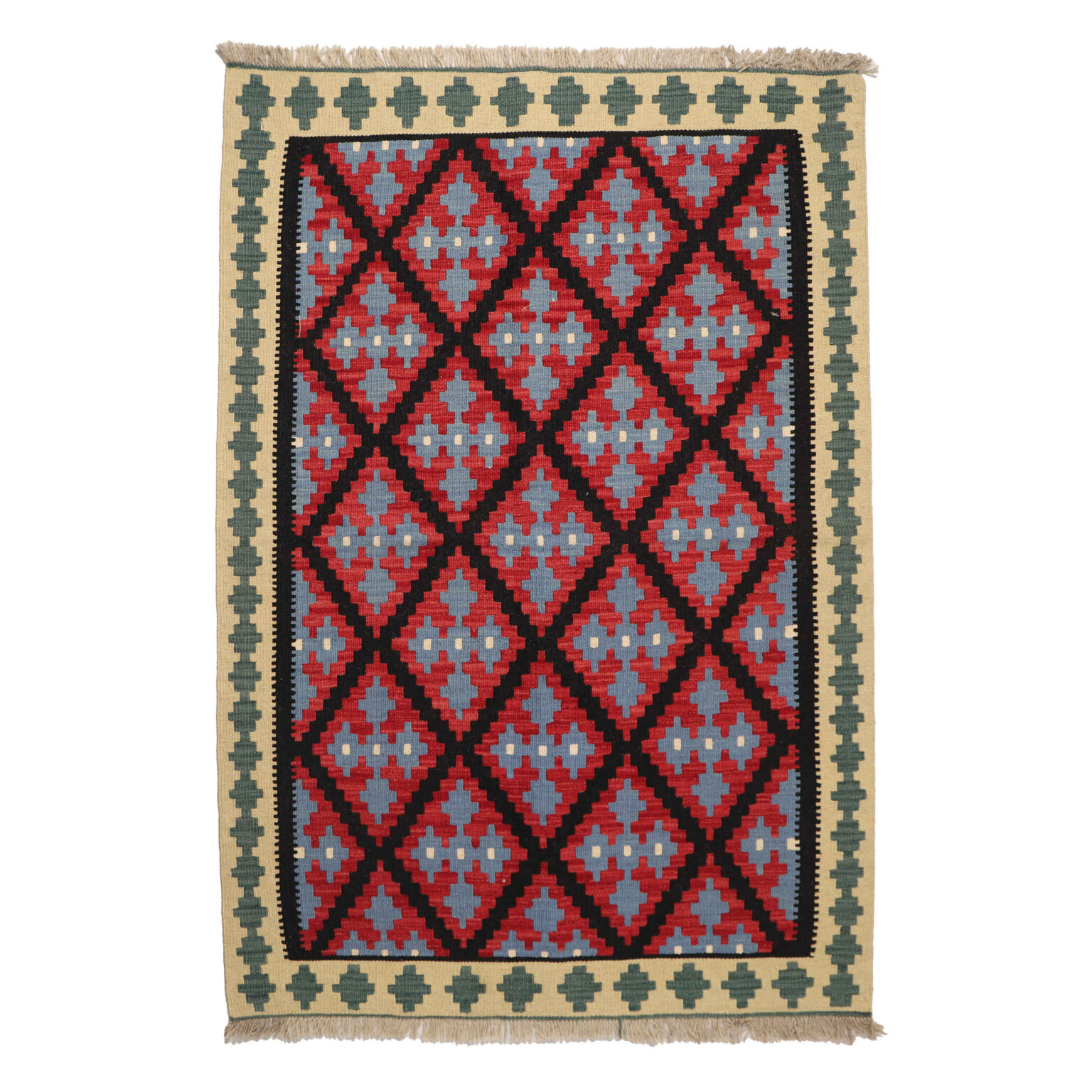 Persian Kilim Wool Rug Genuine Handwoven in Shiraz Geometric - ShopiPersia