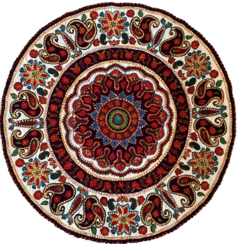 Persian Pateh Tablecloth in Kerman Embroidery Art Handcrafted Paisley ...