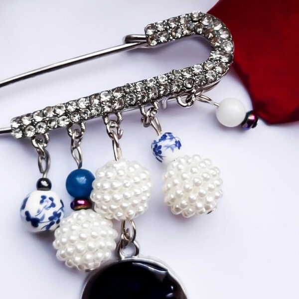 Safety Pin Brooch for Women with Agate Gemstone – Secret Model with ...