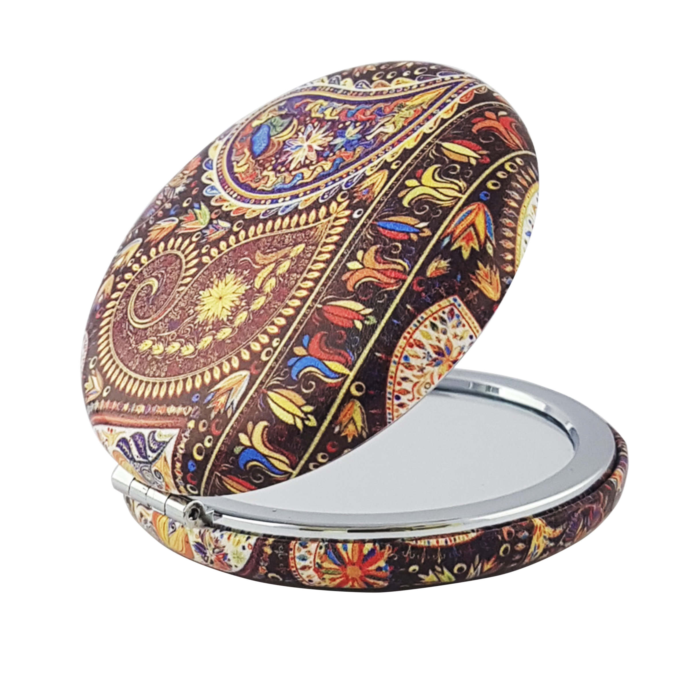 Pocket Mirror with Double Sided Traditional Paisley Design - ShopiPersia