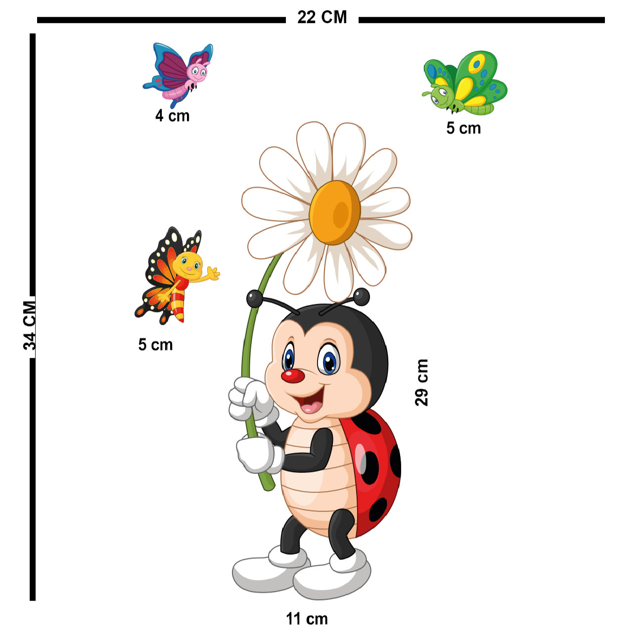 Removable Nursery Wooden Wall Stickers with Ladybugs Design - ShopiPersia